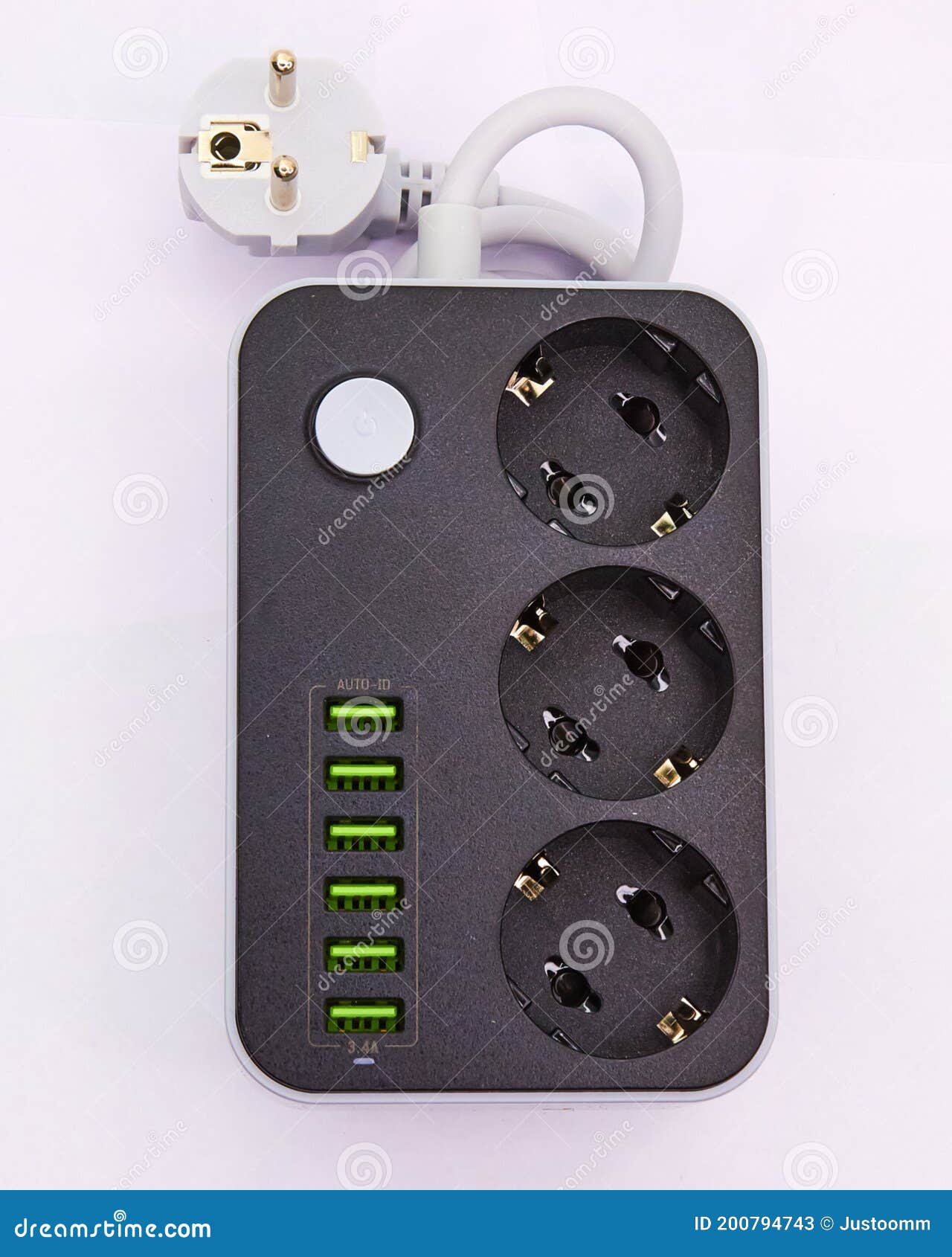 Socket with USB Port on White Background for Charging Phones and ...