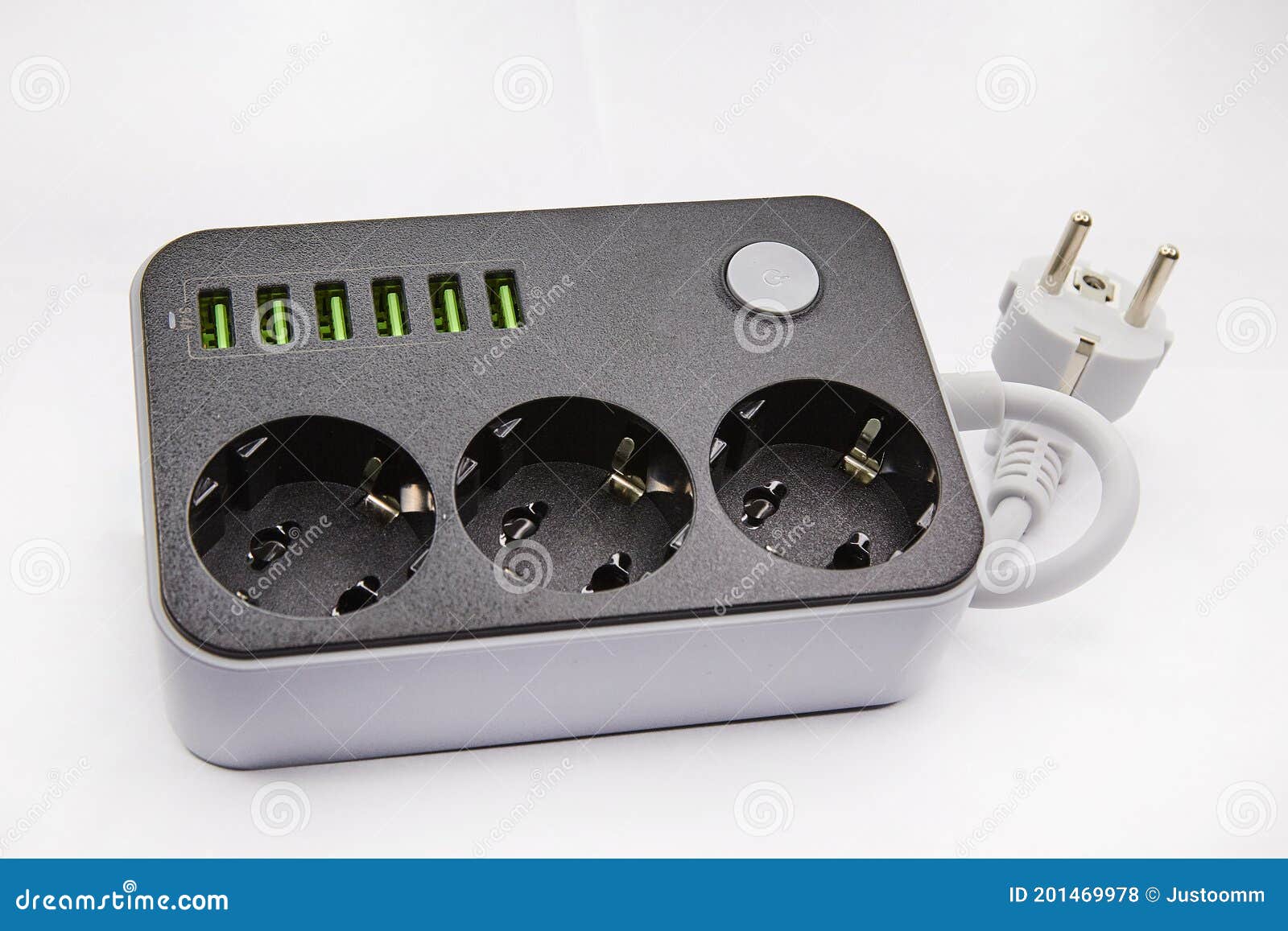 Socket with USB Port on White Background for Charging Phones and ...
