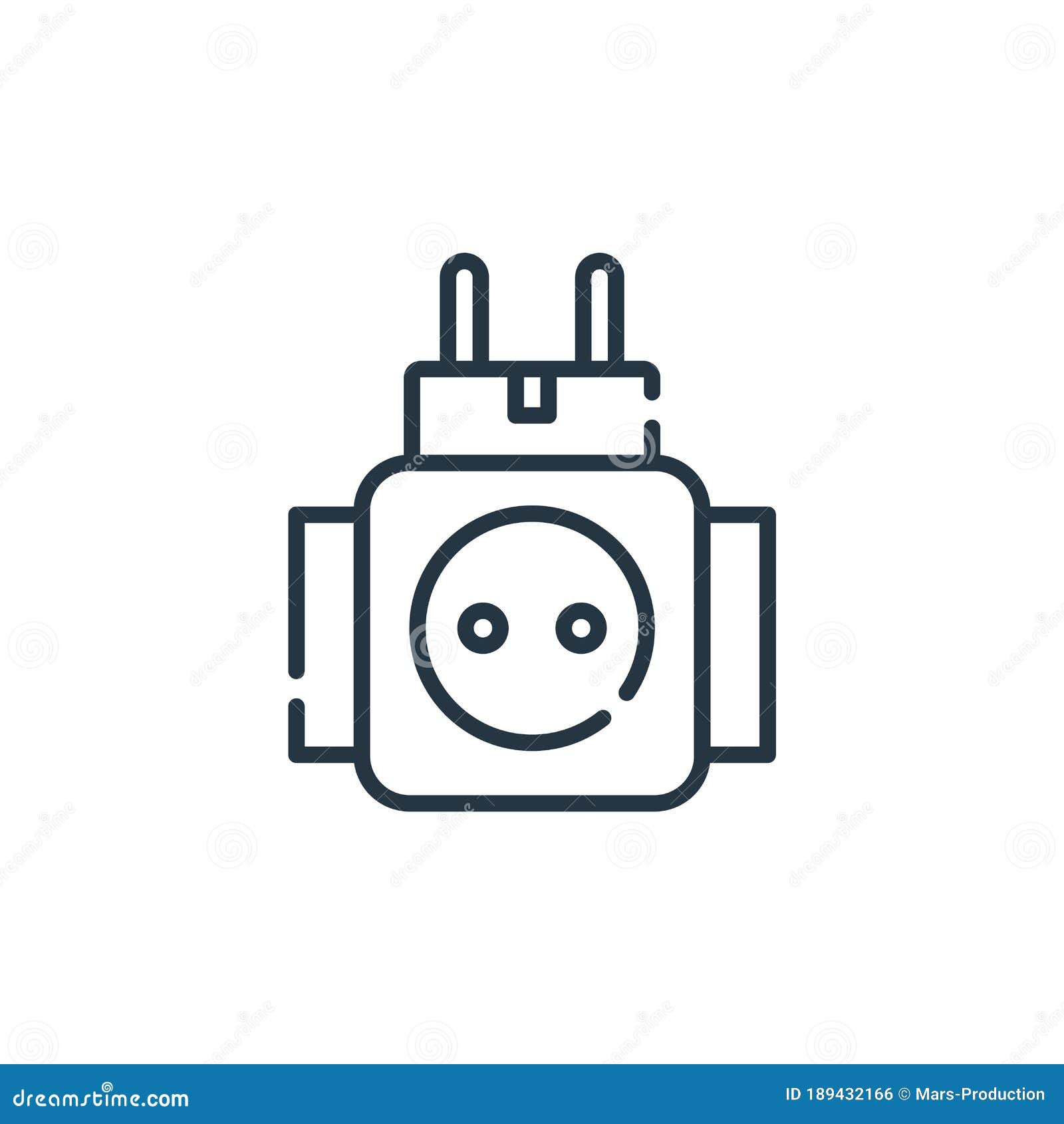 Socket Vector Icon Isolated on White Background. Outline, Thin Line ...