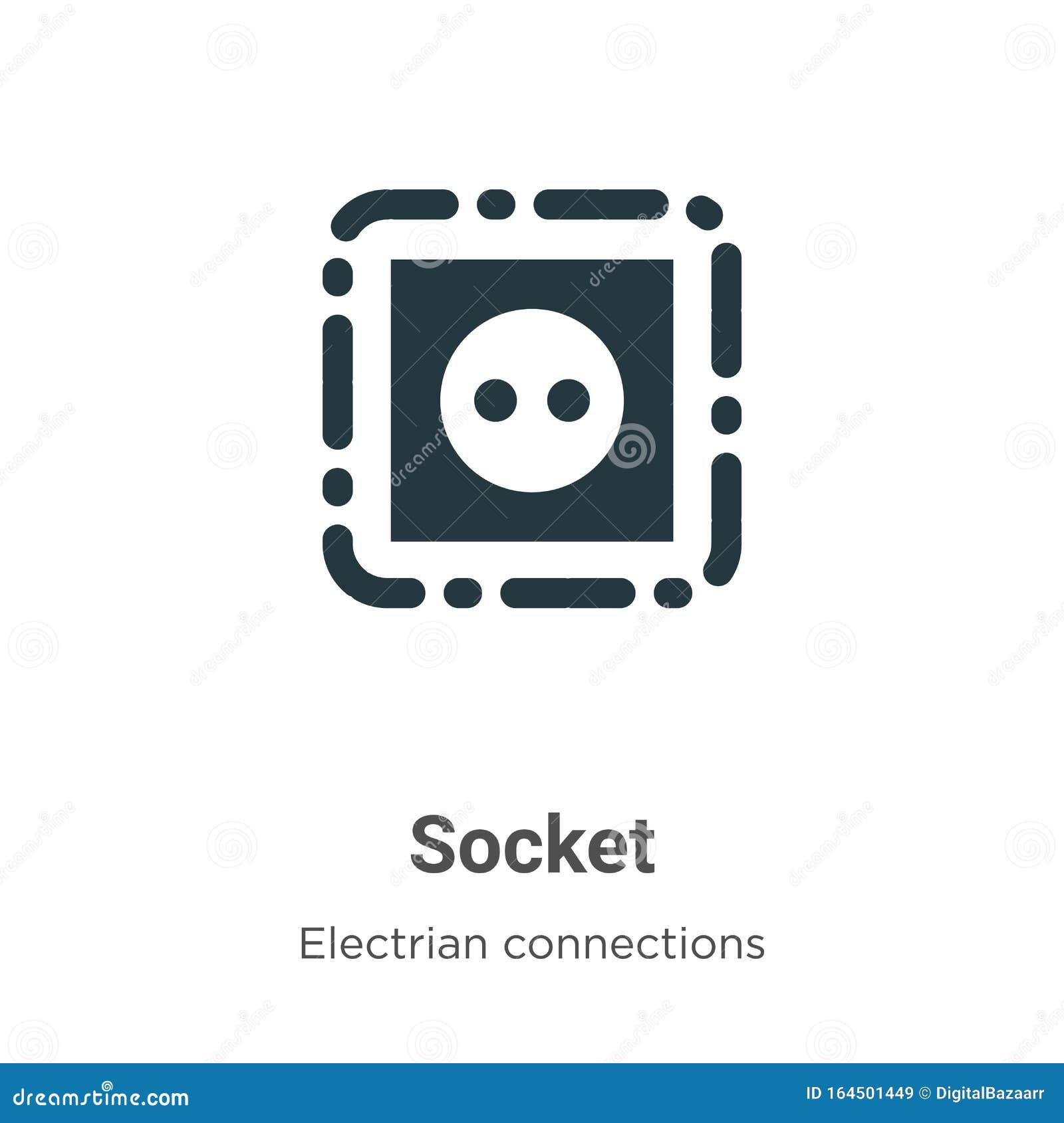 Socket Vector Icon on White Background. Flat Vector Socket Icon Symbol ...