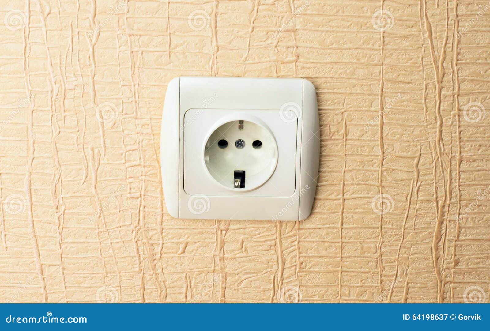 The Socket in the Wall with Wallpaper Stock Image - Image of turn ...