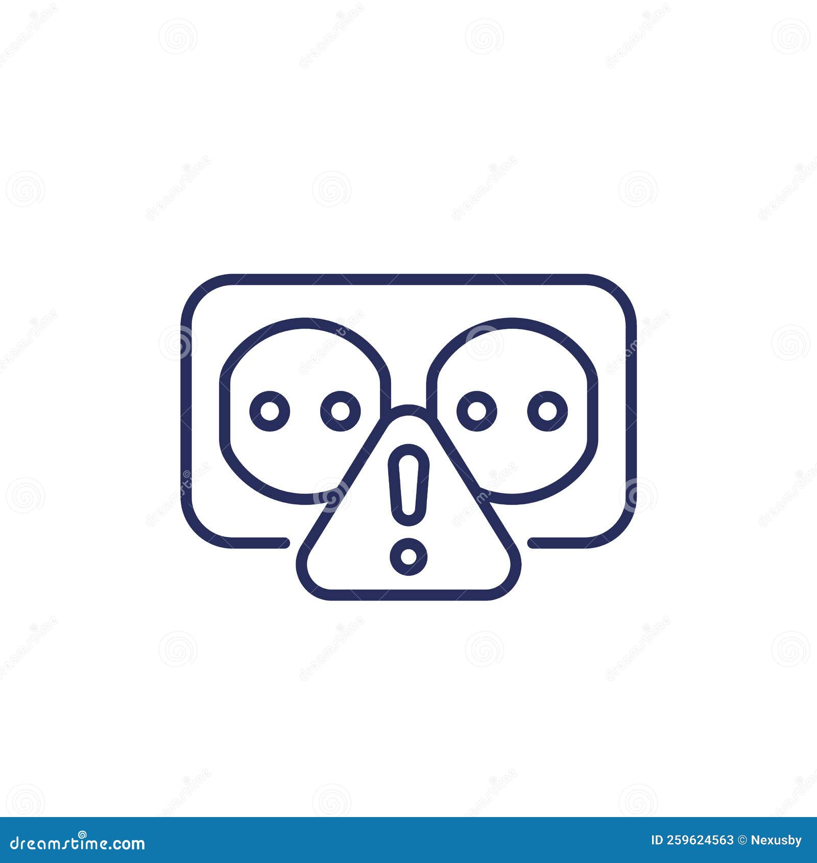 Socket Warning Line Icon, Power Outlet Vector Stock Illustration ...