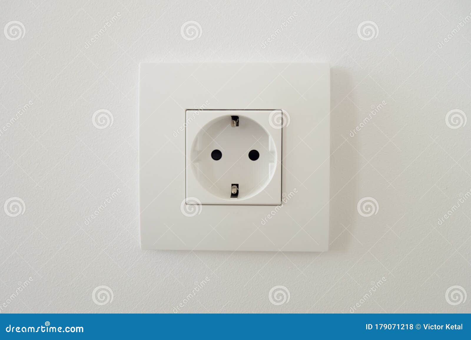 The Socket is White EU Standard with Grounding Stock Photo - Image of ...