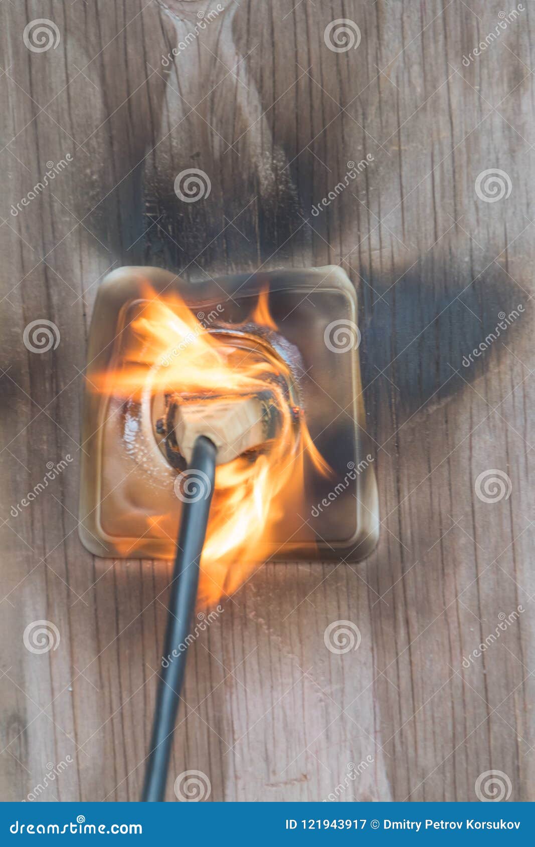 Fire, Wire in Fire and Smoke Stock Image - Image of dangerous, high ...