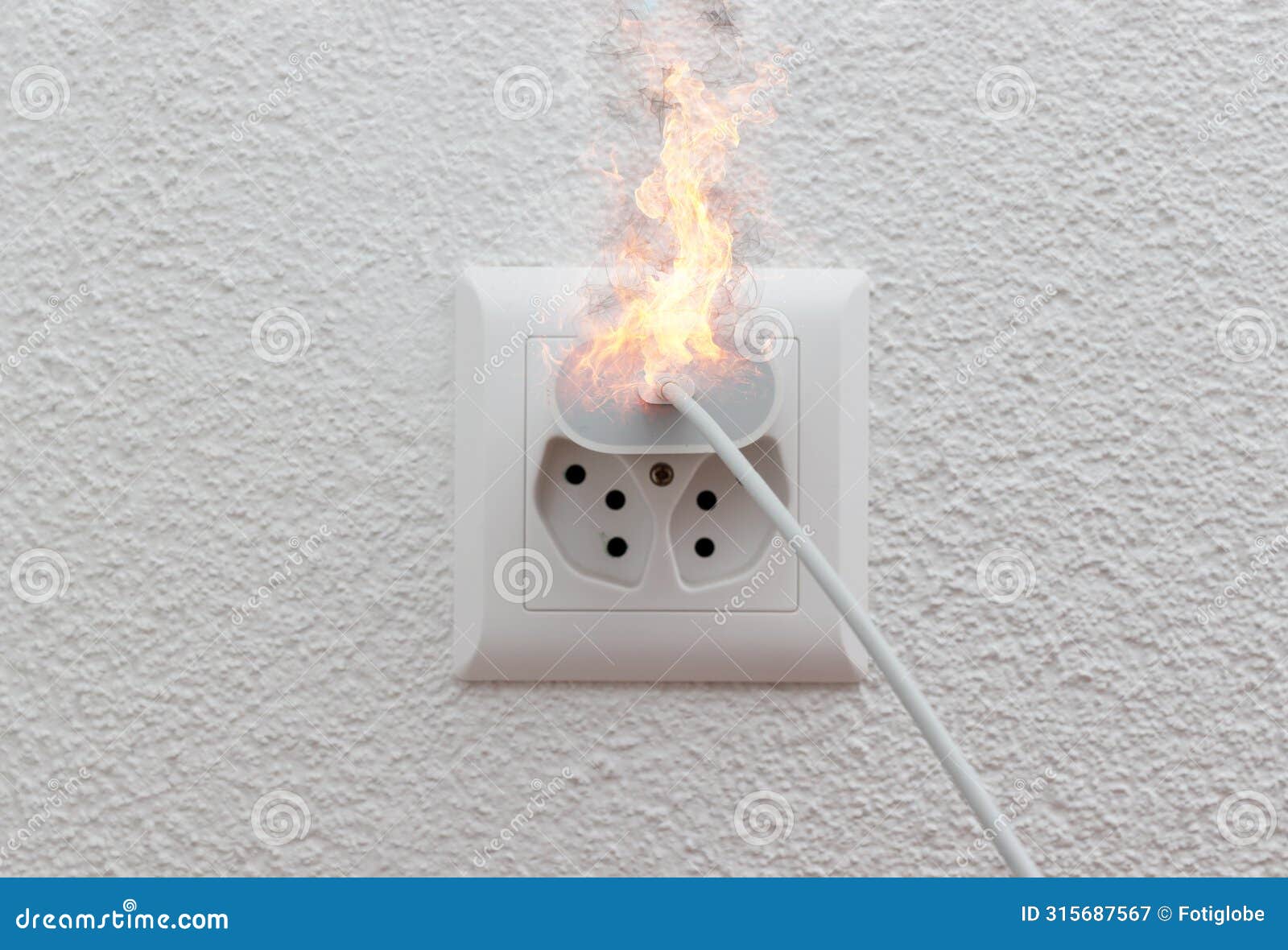 Socket or Wire Plug Malfunction Burning Phone Charger in Indoor ...