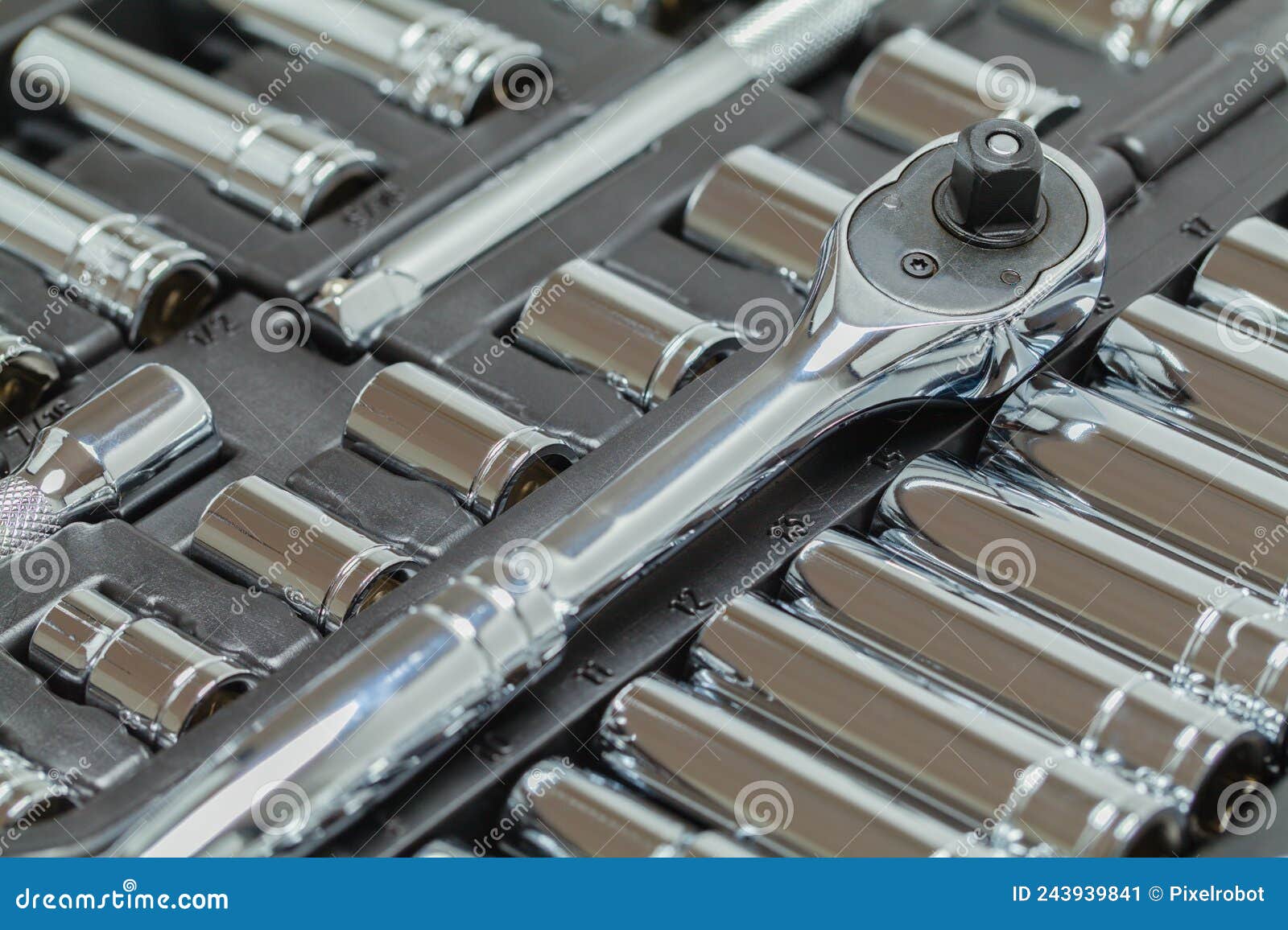 Socket Wrench Set stock image. Image of socket, view - 243939841