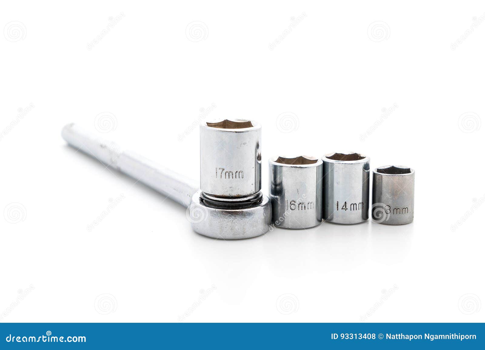 Socket wrench on white stock photo. Image of renovation - 93313408