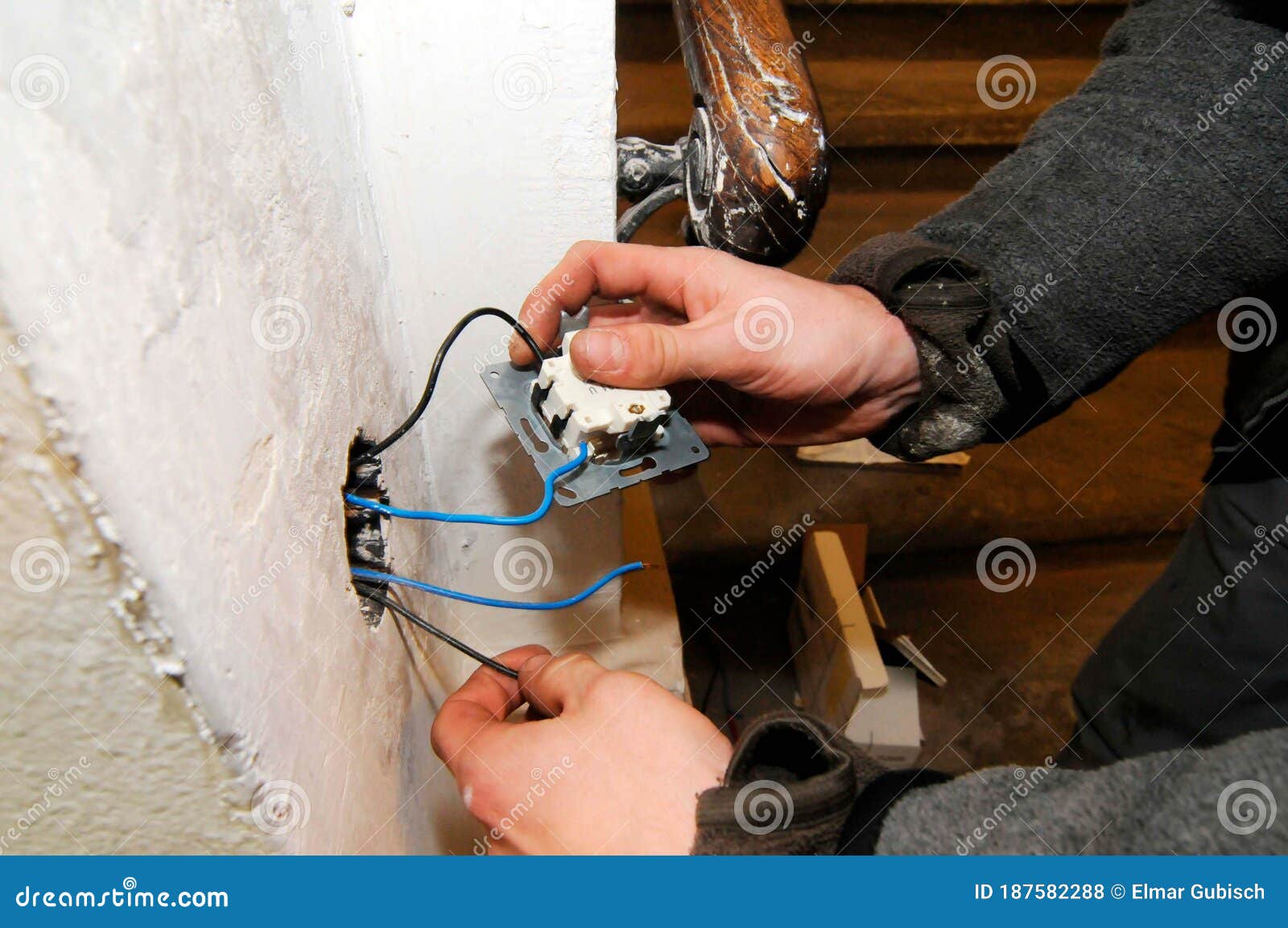 Sockets Assembly by an Electrician Stock Photo - Image of manufacturing ...