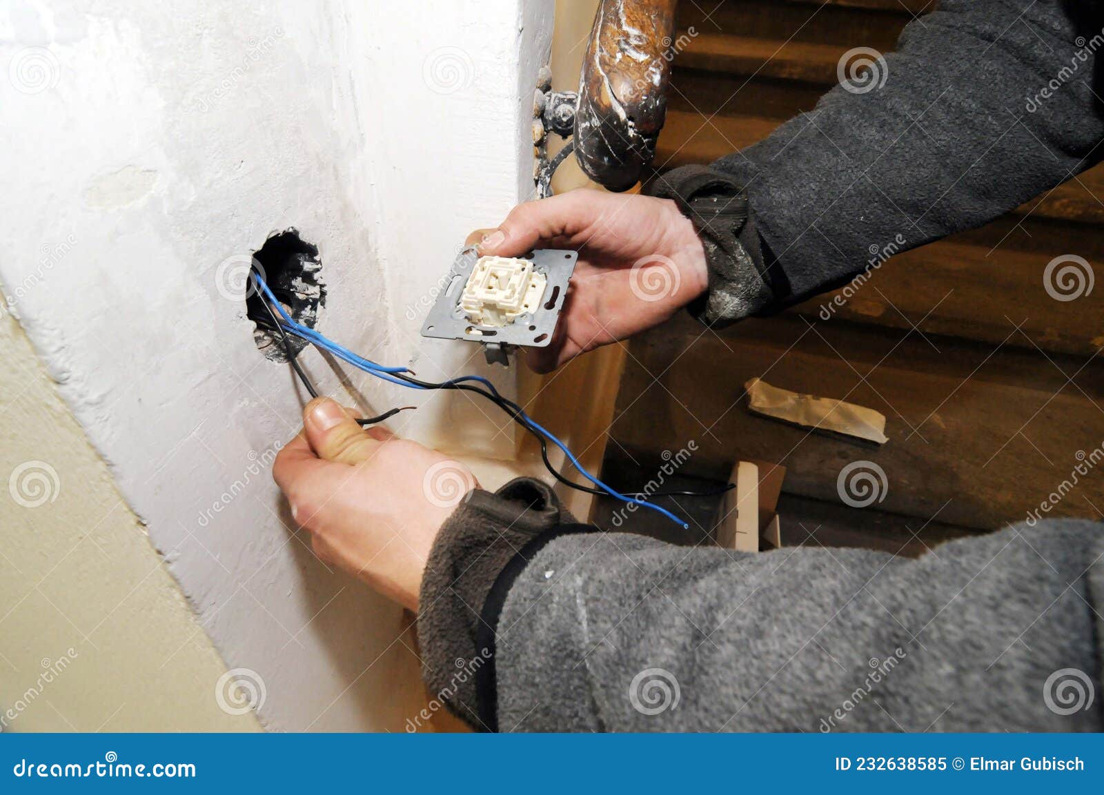 Sockets Assembly by an Electrician Stock Image - Image of management ...