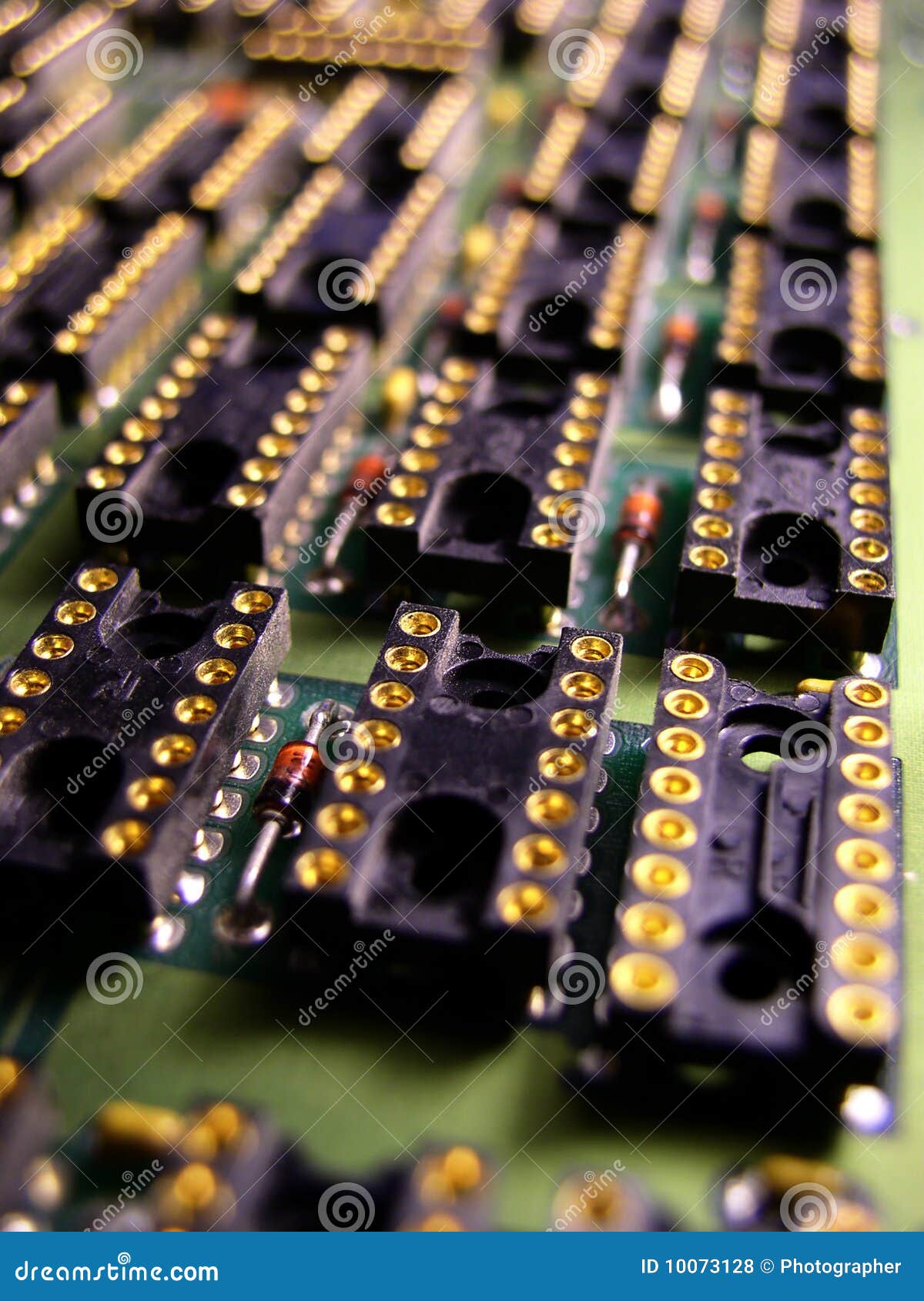 Sockets on an Electronics Board Stock Photo - Image of circuit, circles ...