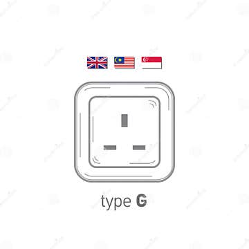 Sockets Icon. Type G. AC Power Sockets Realistic Illustration Stock ...