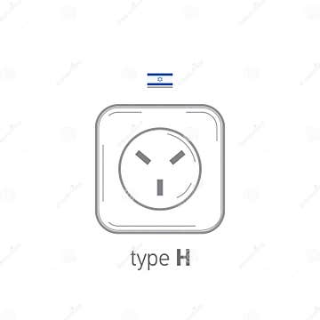Sockets Icon. Type H. AC Power Sockets Realistic Illustration Stock ...