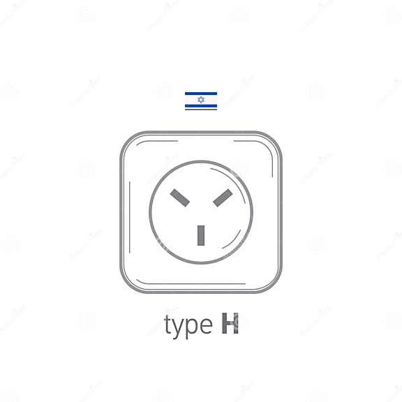 Sockets Icon. Type H. AC Power Sockets Realistic Illustration Stock ...
