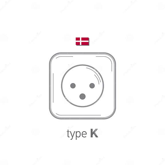Sockets Icon. Type K. AC Power Sockets Realistic Illustration Stock ...