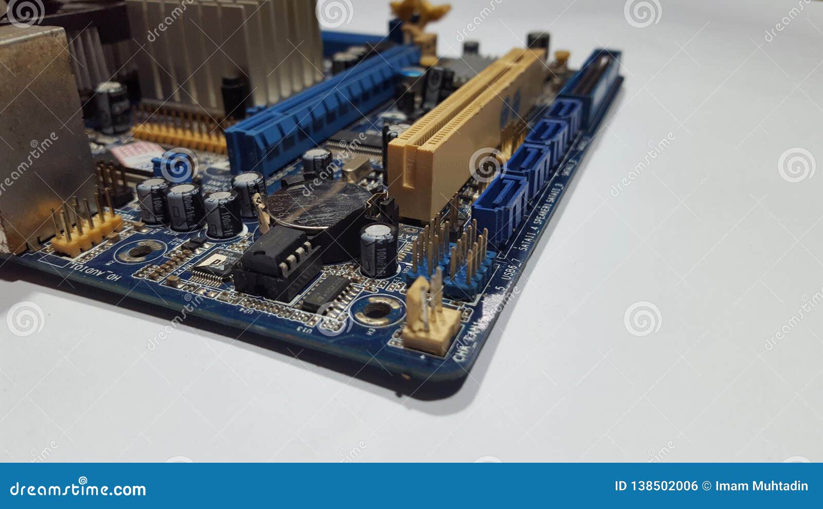 Sockets on Old Computer Motherboards Stock Photo - Image of element ...