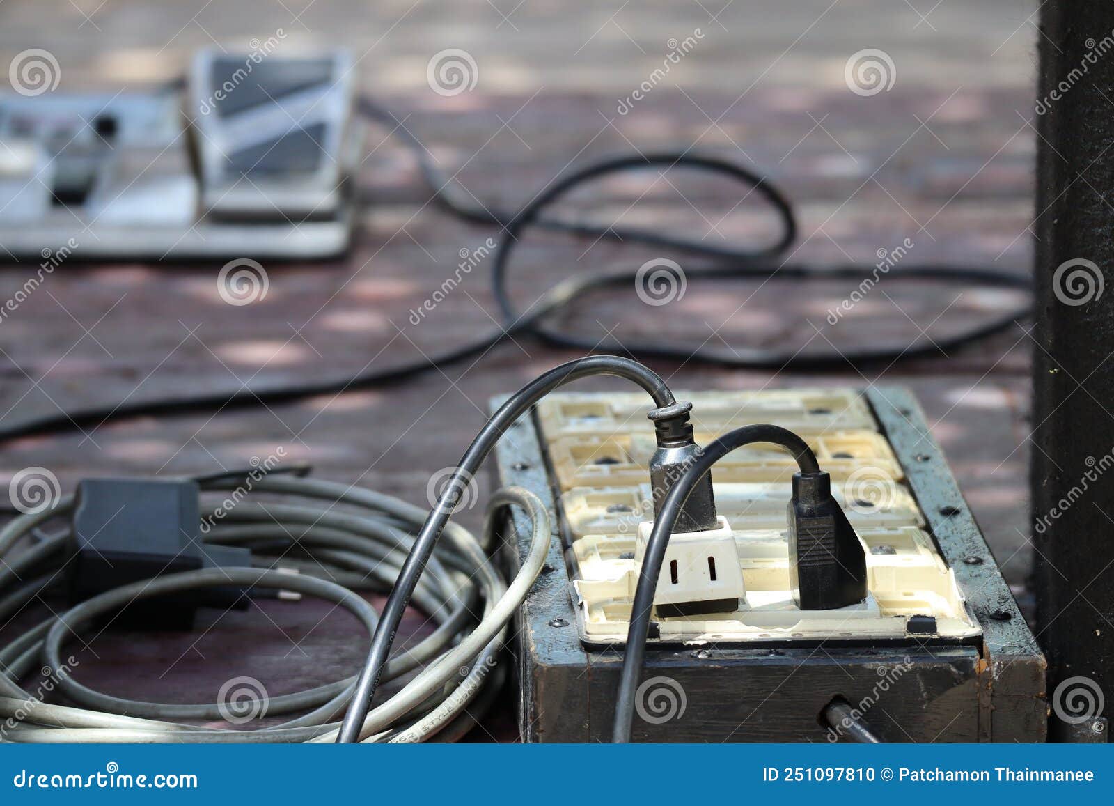 Sockets and Power Cables are Installed on Stage for Musical ...