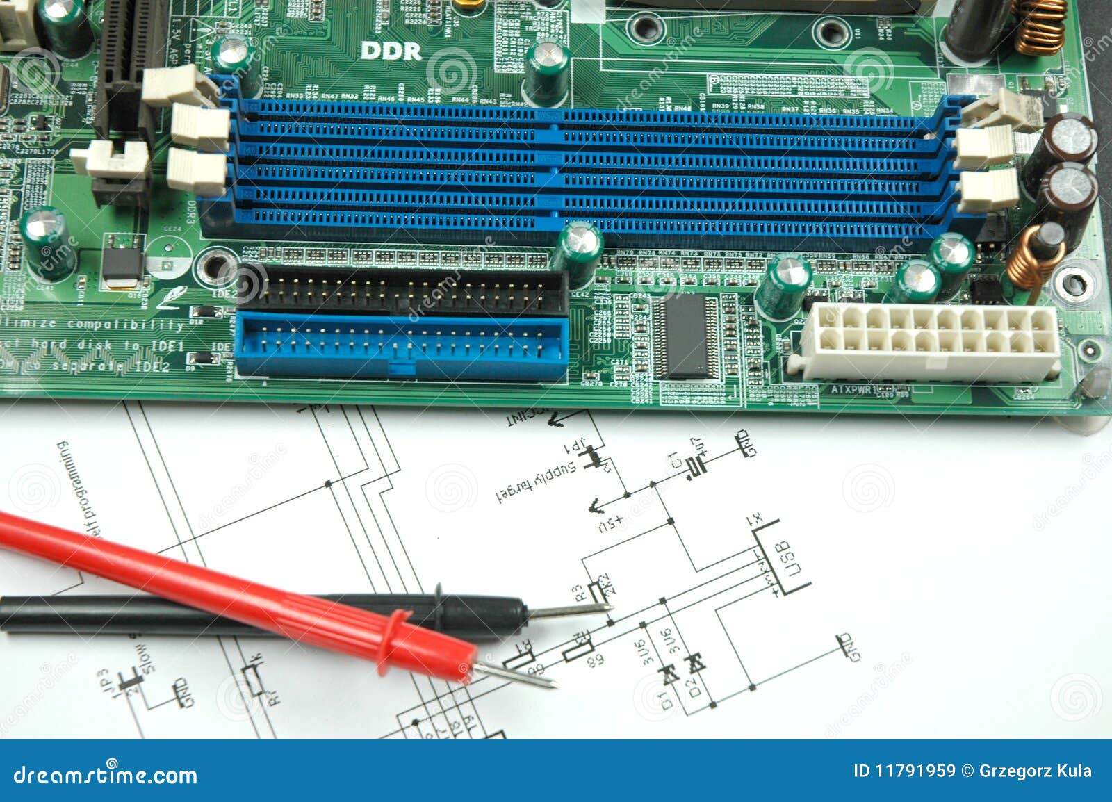 Sockets on Printed Circuit Board Stock Image - Image of microprocessor ...