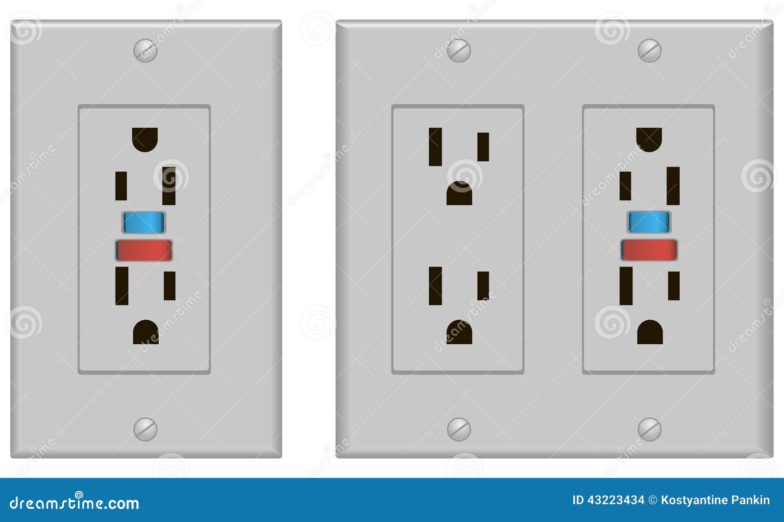 Sockets US Version with Fuse Stock Vector - Illustration of current ...
