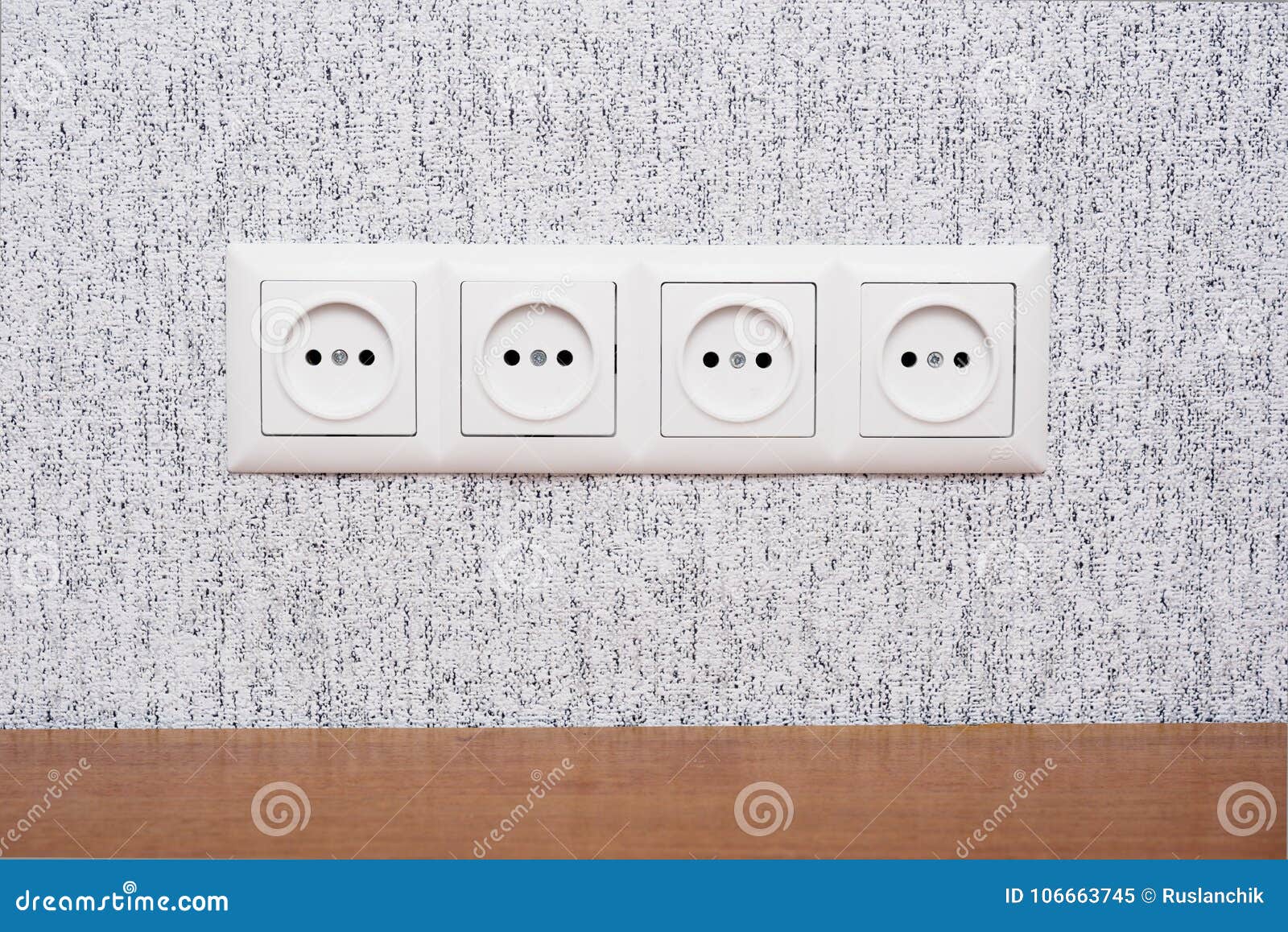 Sockets on a wall stock image. Image of socket, electric - 106663745