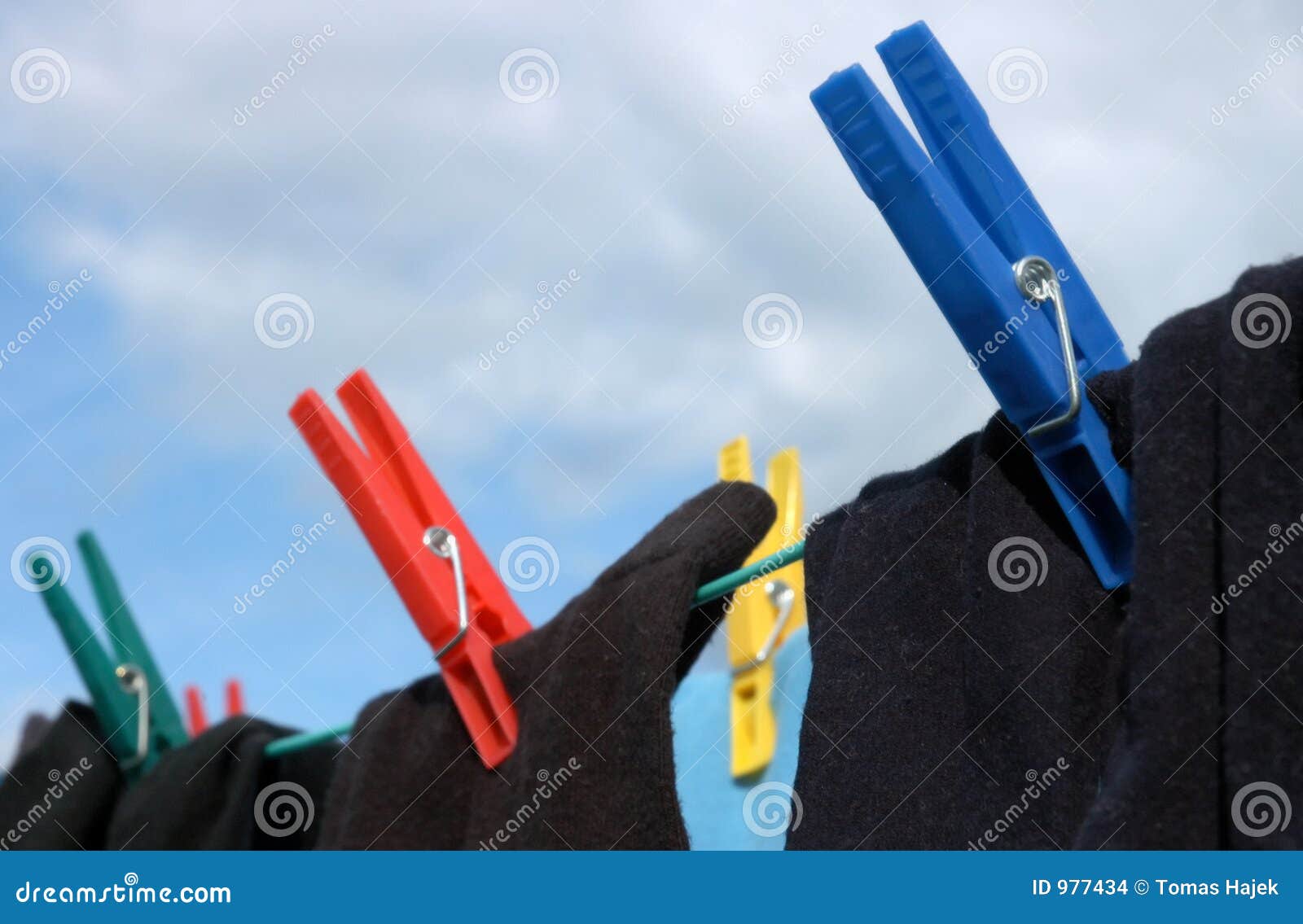 Socks on clothes-line stock photo. Image of launder, sunny - 977434