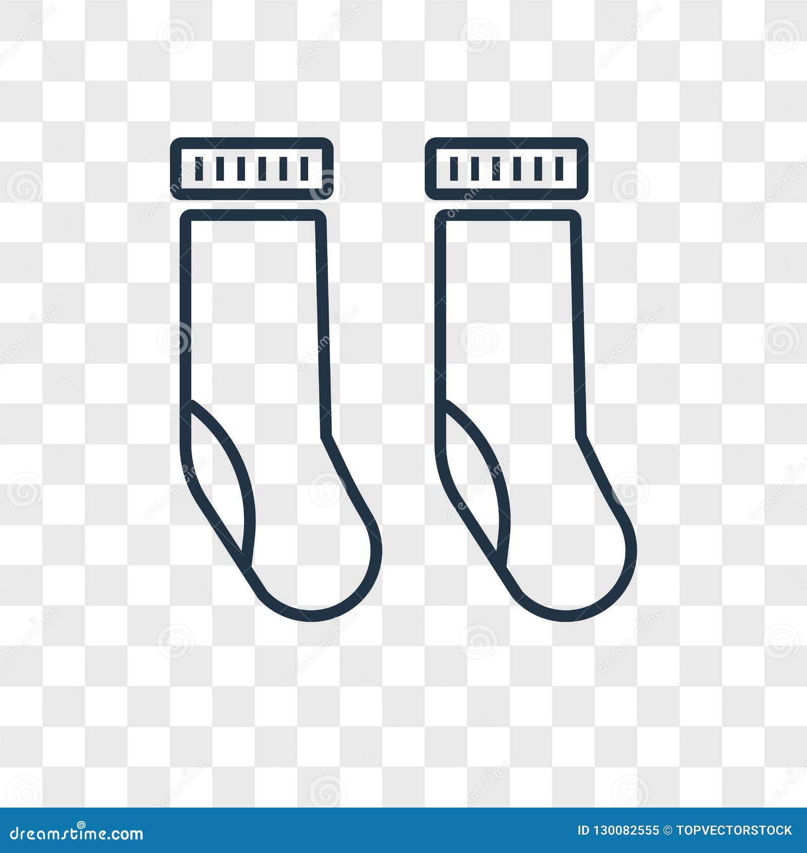 Socks Concept Vector Linear Icon Isolated on Transparent Background ...