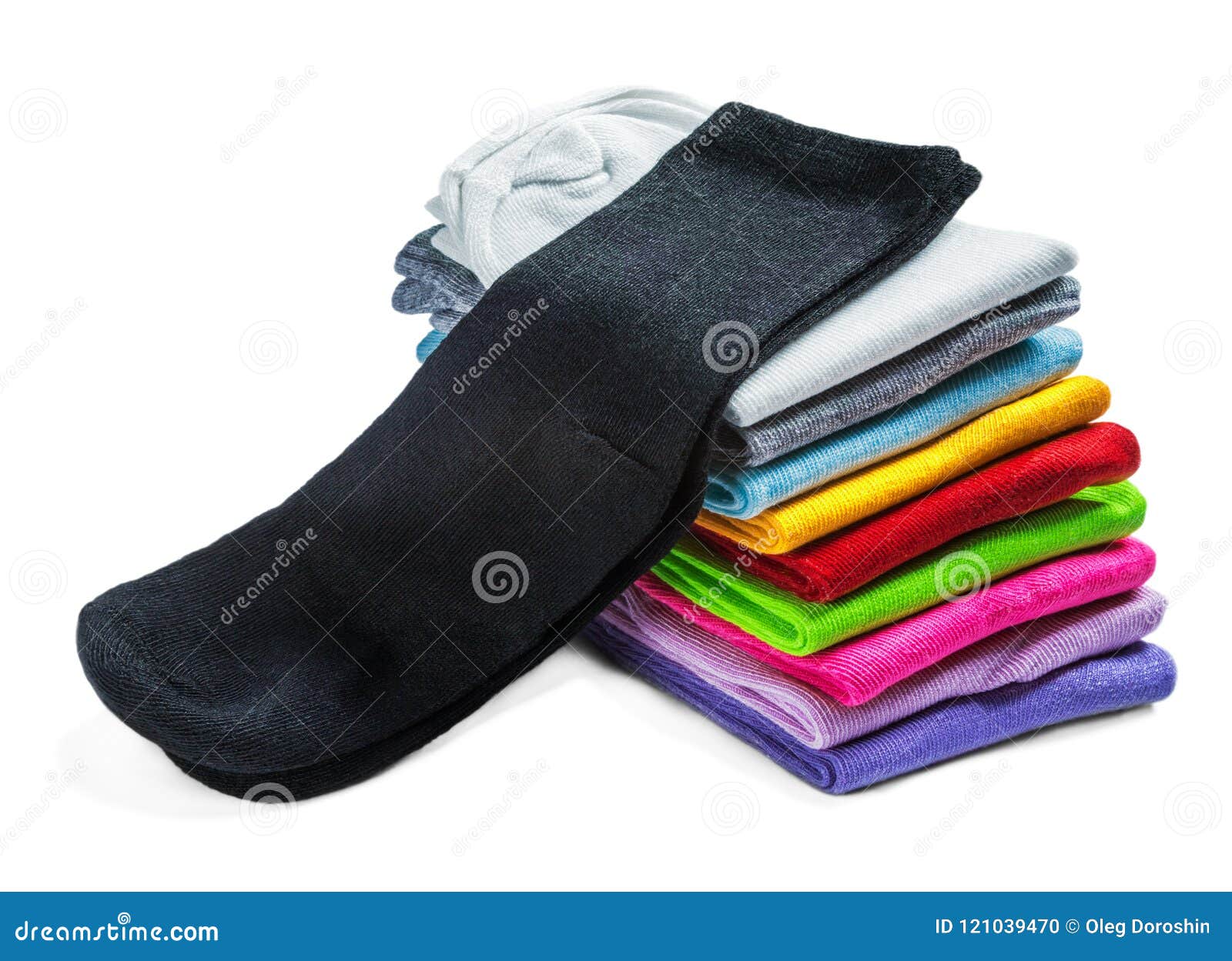Socks of Different Color are Isolated on White Stock Photo - Image of ...