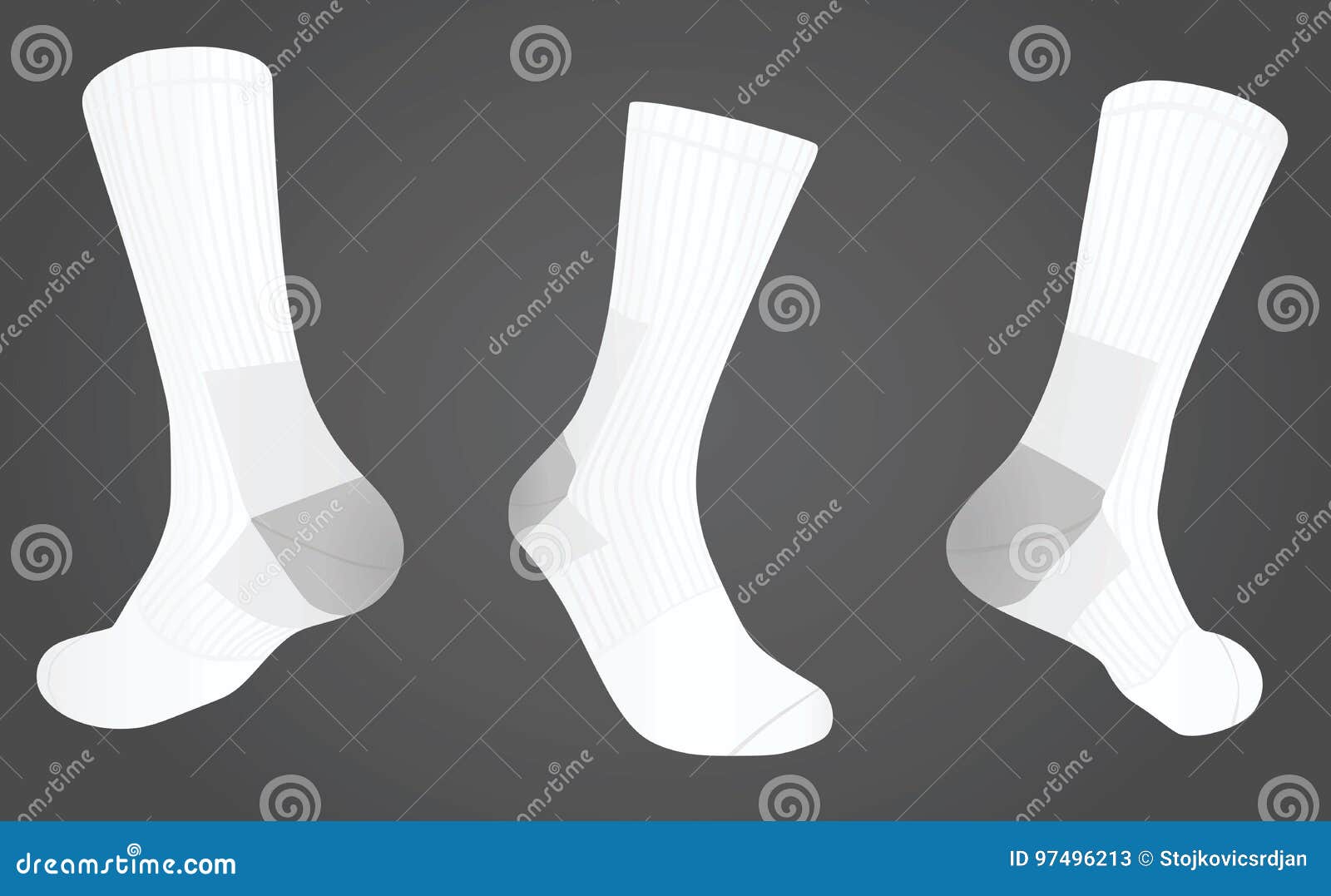 Socks front and back view stock vector. Illustration of elastic - 97496213