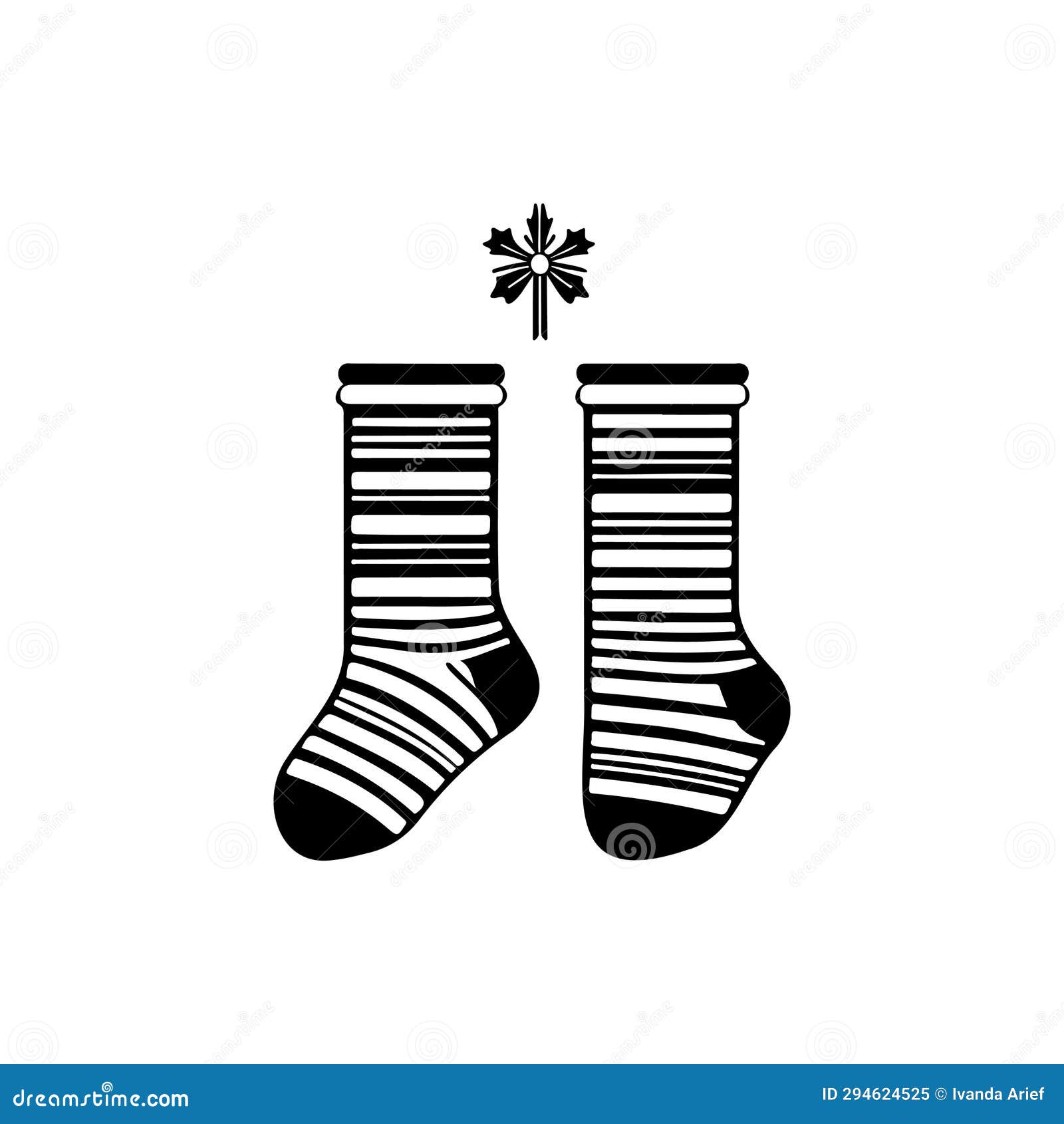 Socks Icon Hand Draw Black Christmas Colour Logo Symbol Perfect Stock ...