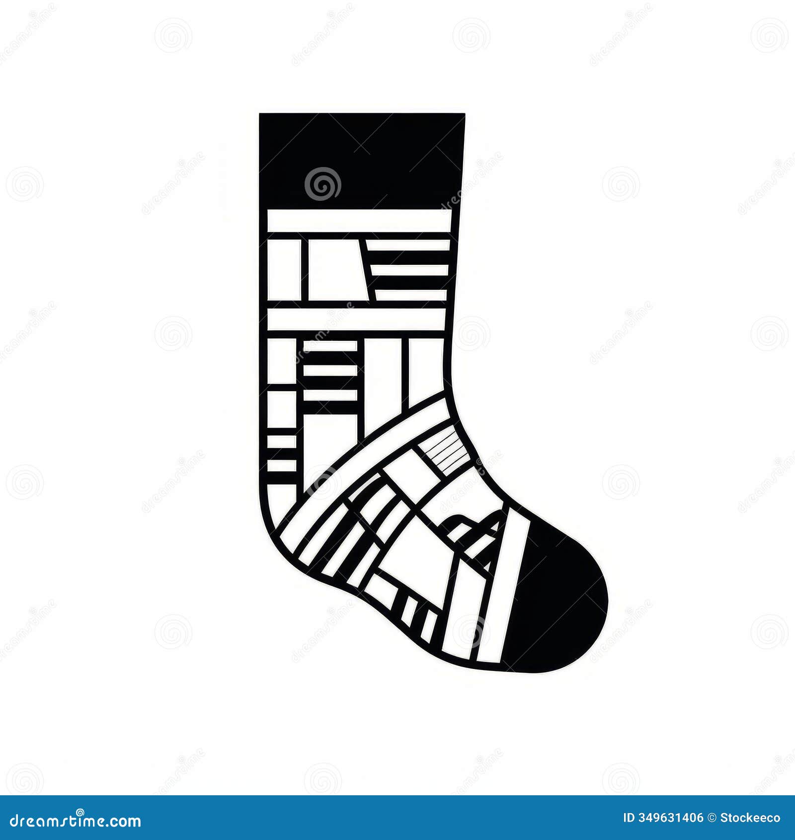 Minimalist Flat Line Drawing of Patterned Socks Design Stock ...