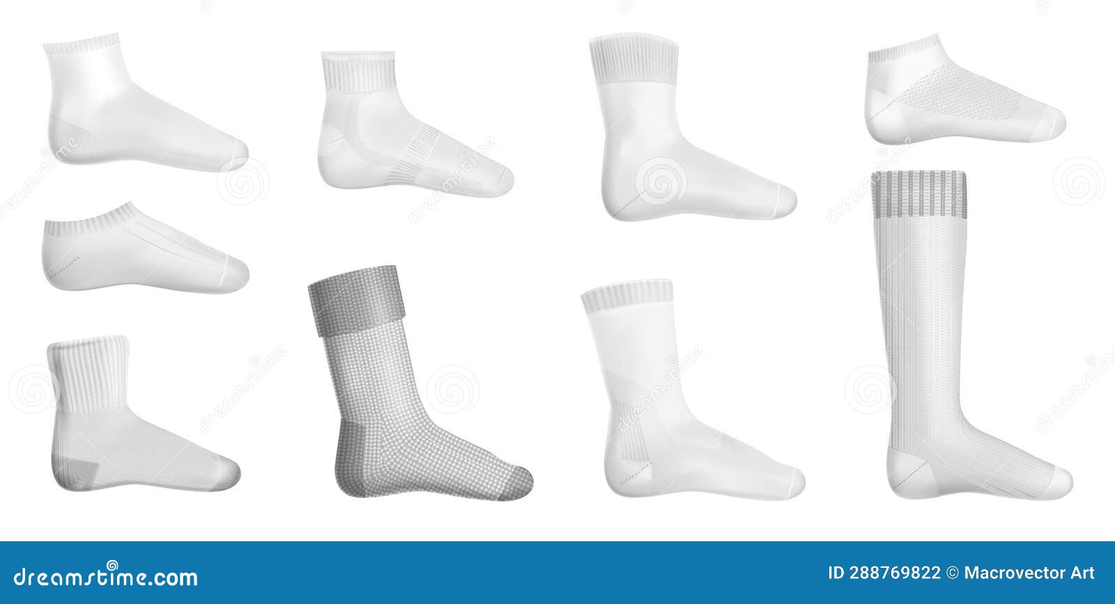 Socks Layouts Realistic Set Stock Vector - Illustration of training ...