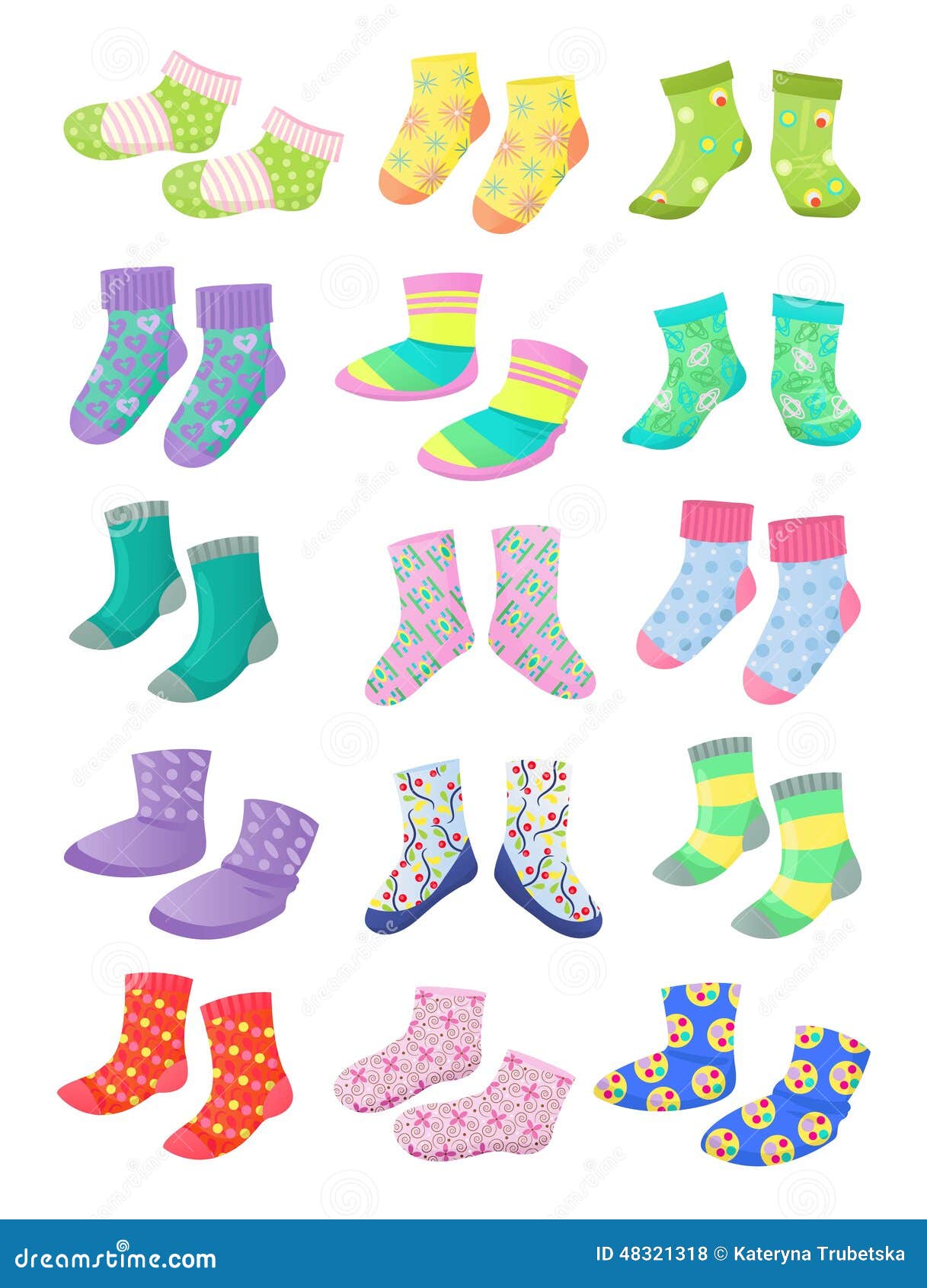 Socks for little girls stock vector. Illustration of full - 48321318