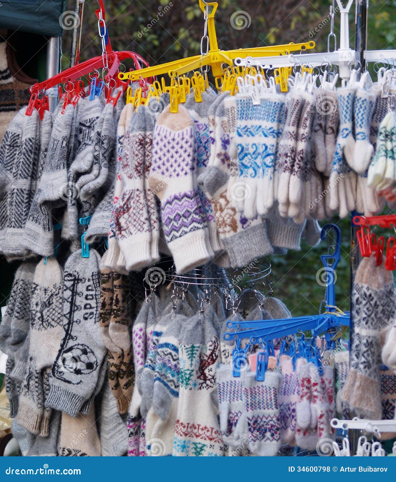 Socks and Mittens Made from Wool Stock Photo - Image of apparel ...