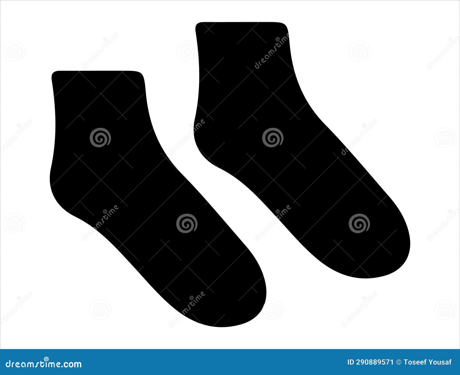 Socks Pair Silhouette Vector Art White Background Stock Vector ...