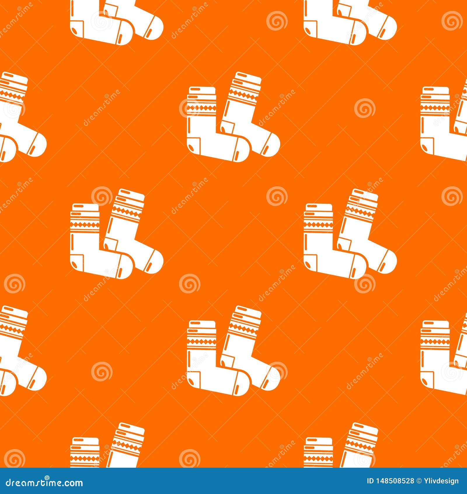 Socks Pattern Vector Orange Stock Vector - Illustration of repeat ...