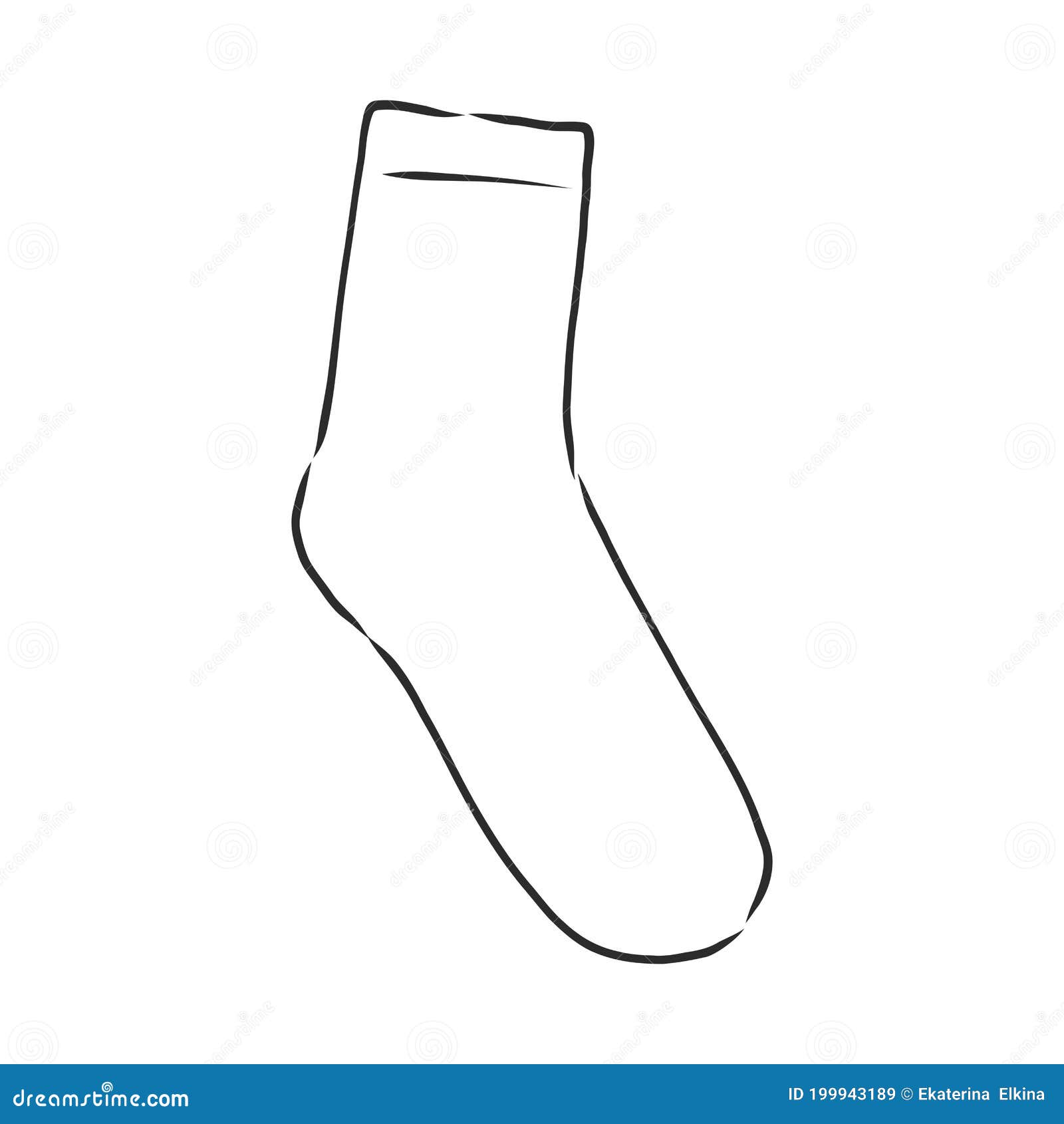 Socks. Sketch Style. Editable Vector Illustration Isolated on White ...