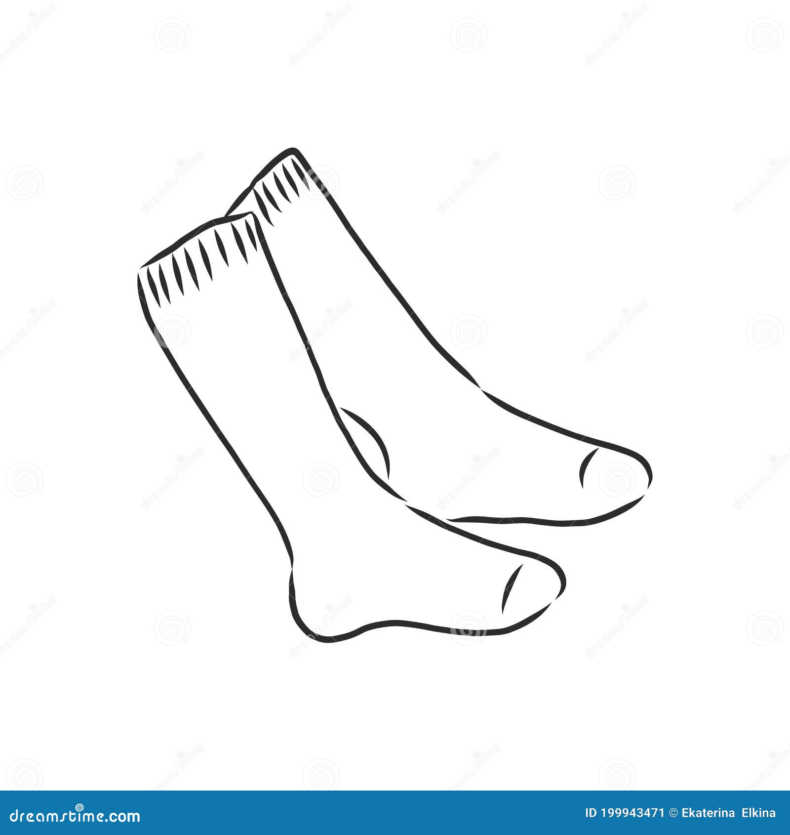 Socks. Sketch Style. Editable Vector Illustration Isolated on White ...