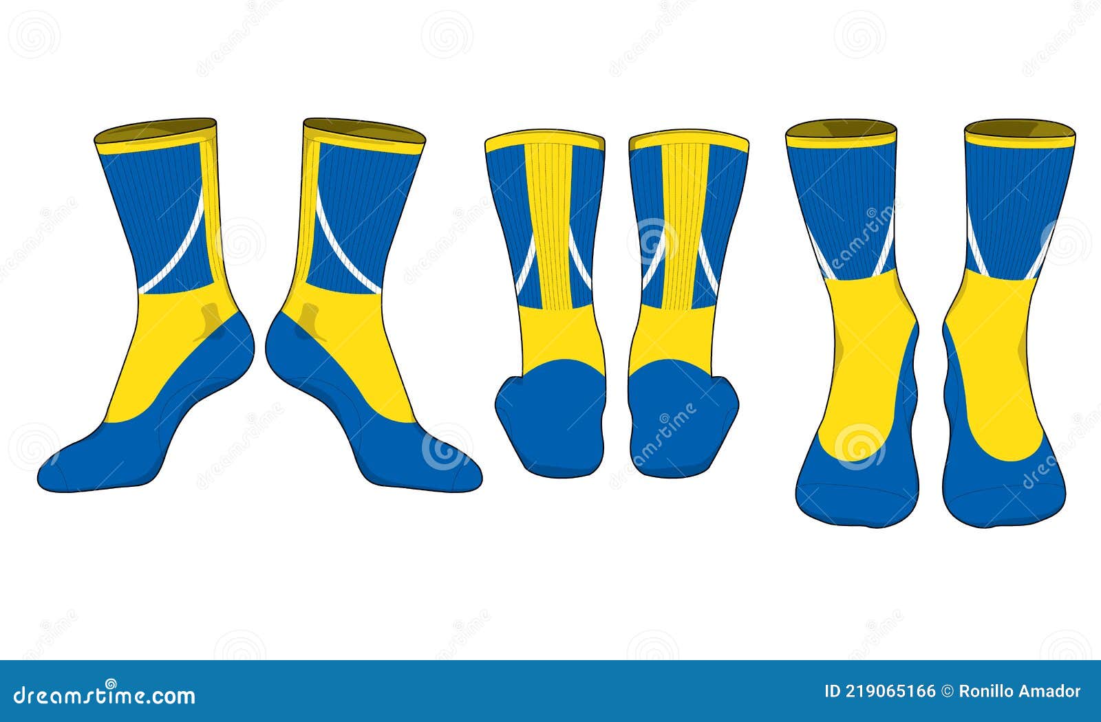 Socks Template Vector Set Isolated Stock Vector - Illustration of ...