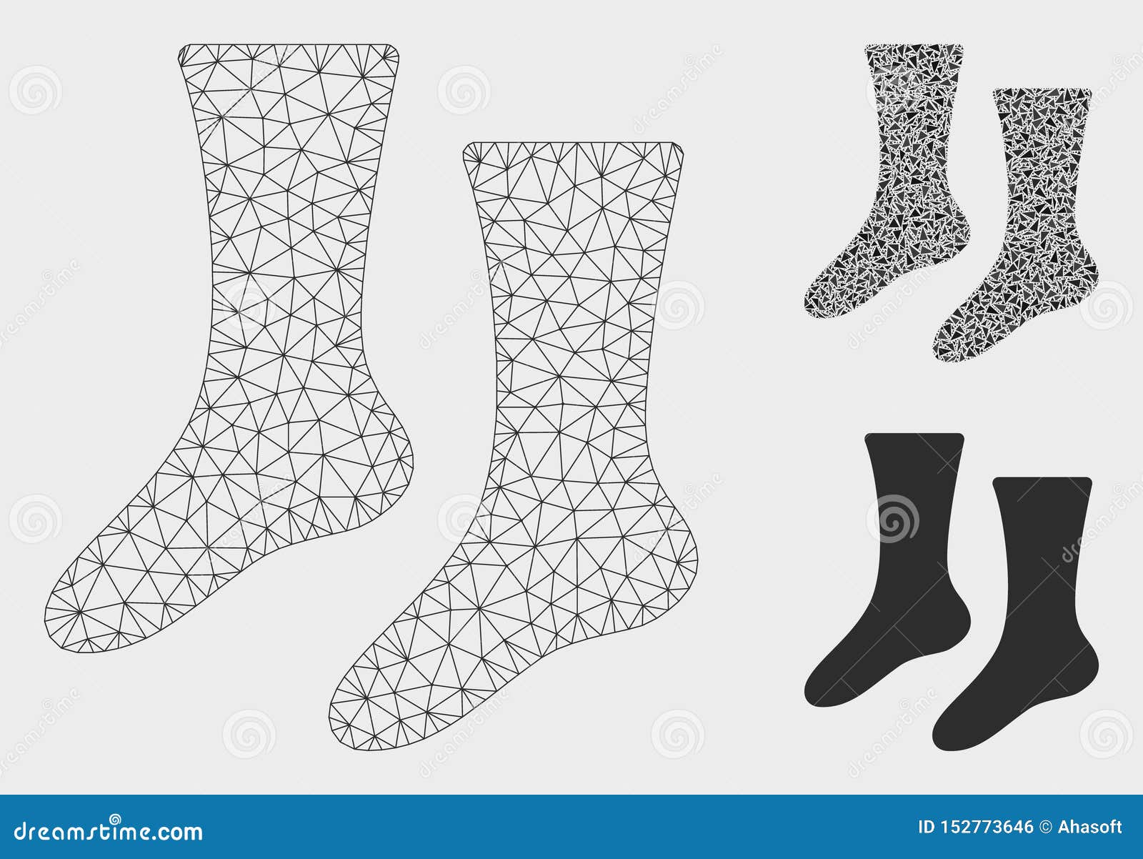 Socks Vector Mesh 2D Model and Triangle Mosaic Icon Stock Vector ...