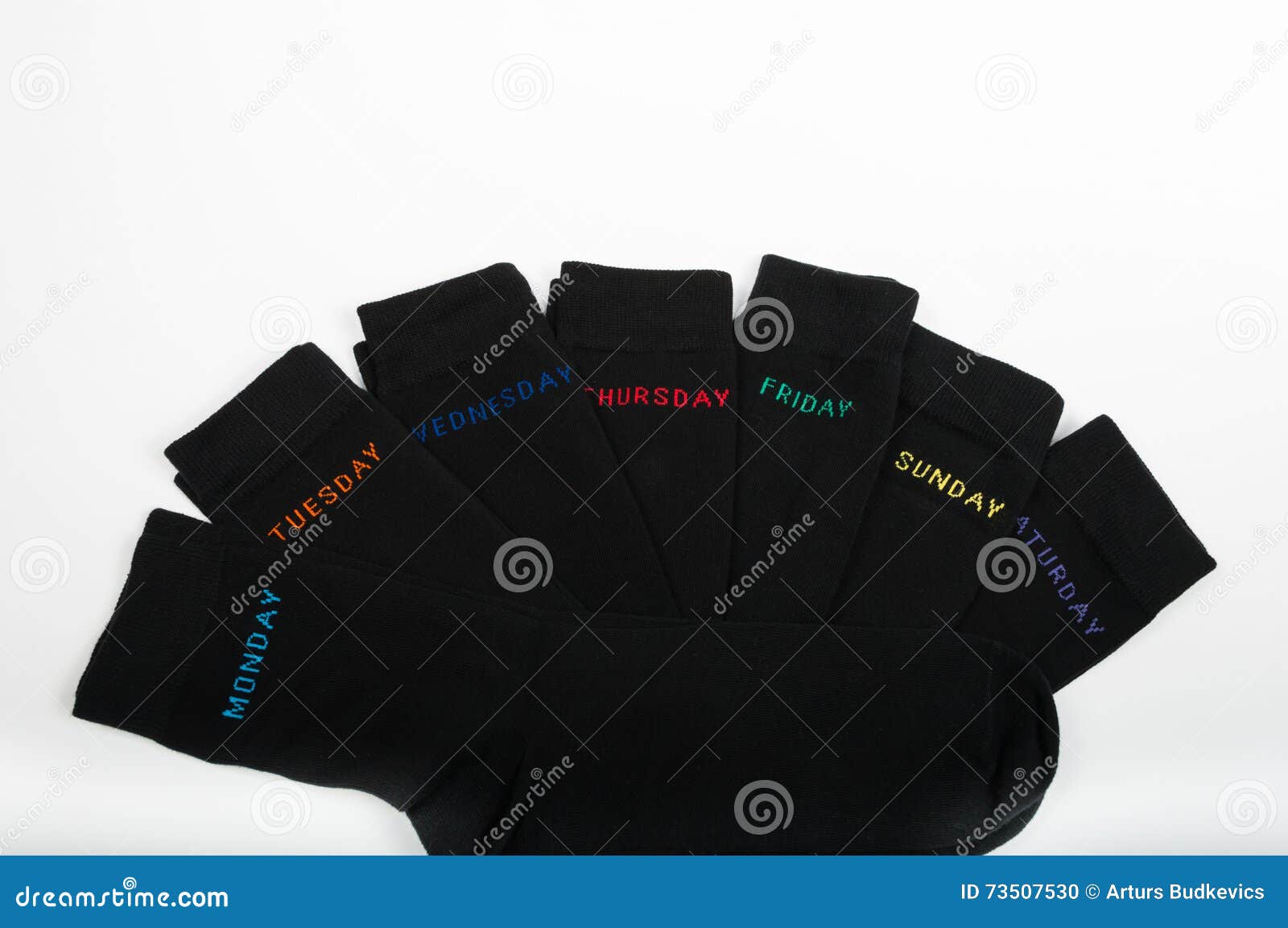 Socks with week days stock photo. Image of colors, trendy - 73507530