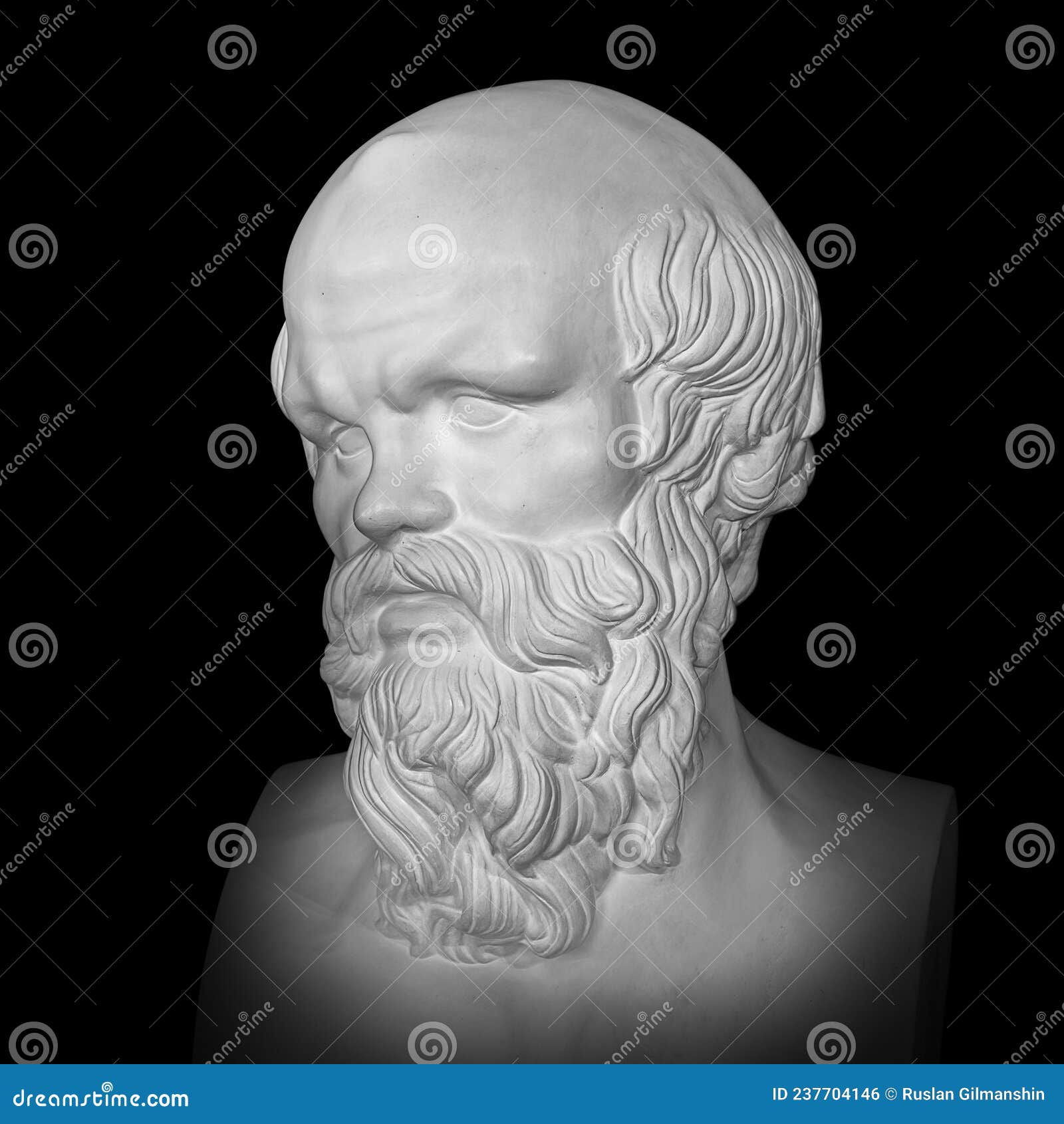 Socrates. Ancient Marble Statue Head of the Greek Philosopher Stock ...