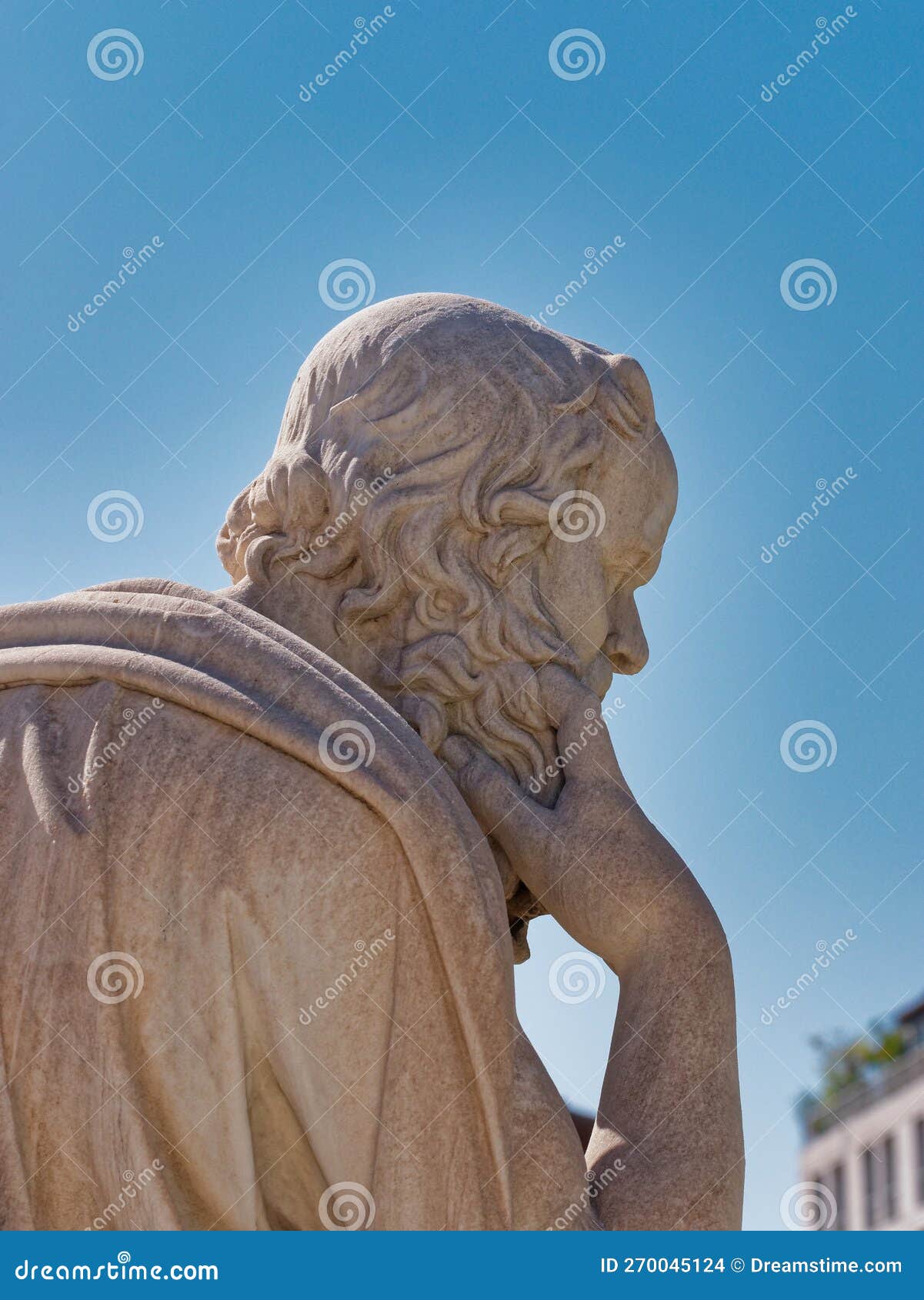 Socrates, the Ancient Philosopher Marble Statue Under Blue Sky ...