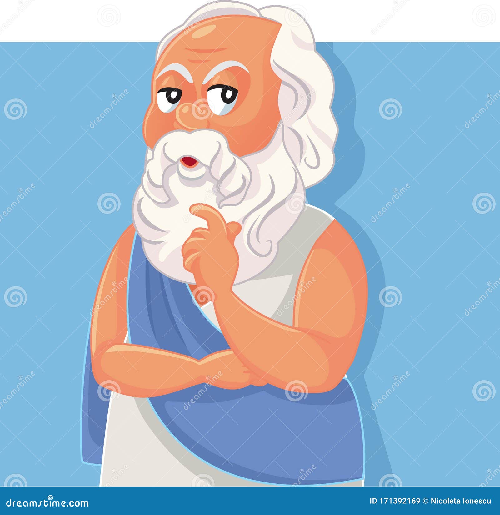 Set Of Socrates Classical Greek Philosopher Cartoon Icon Design ...