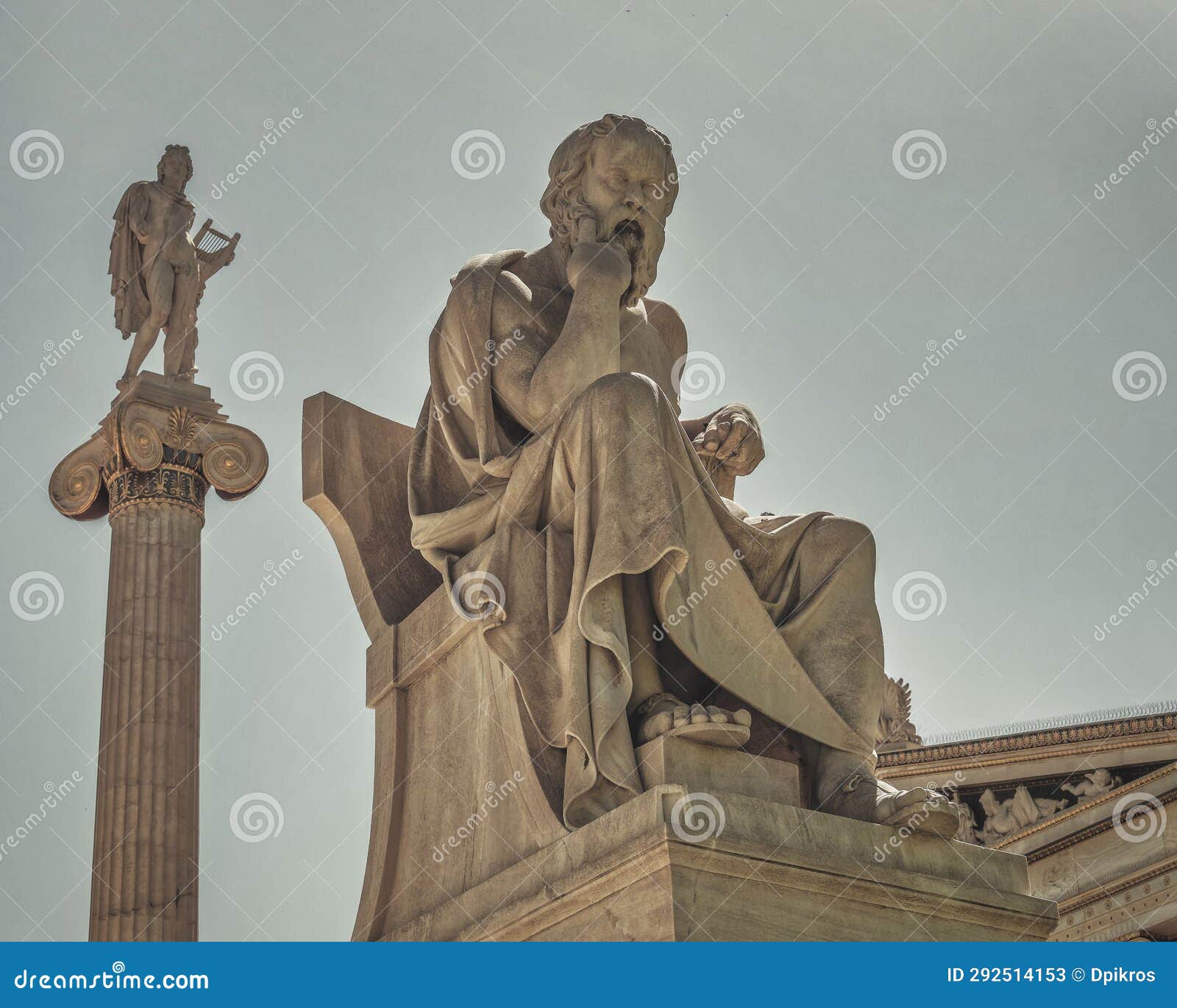 Socrates, the Philosopher and Apollo God of the Arts Marble Statues ...