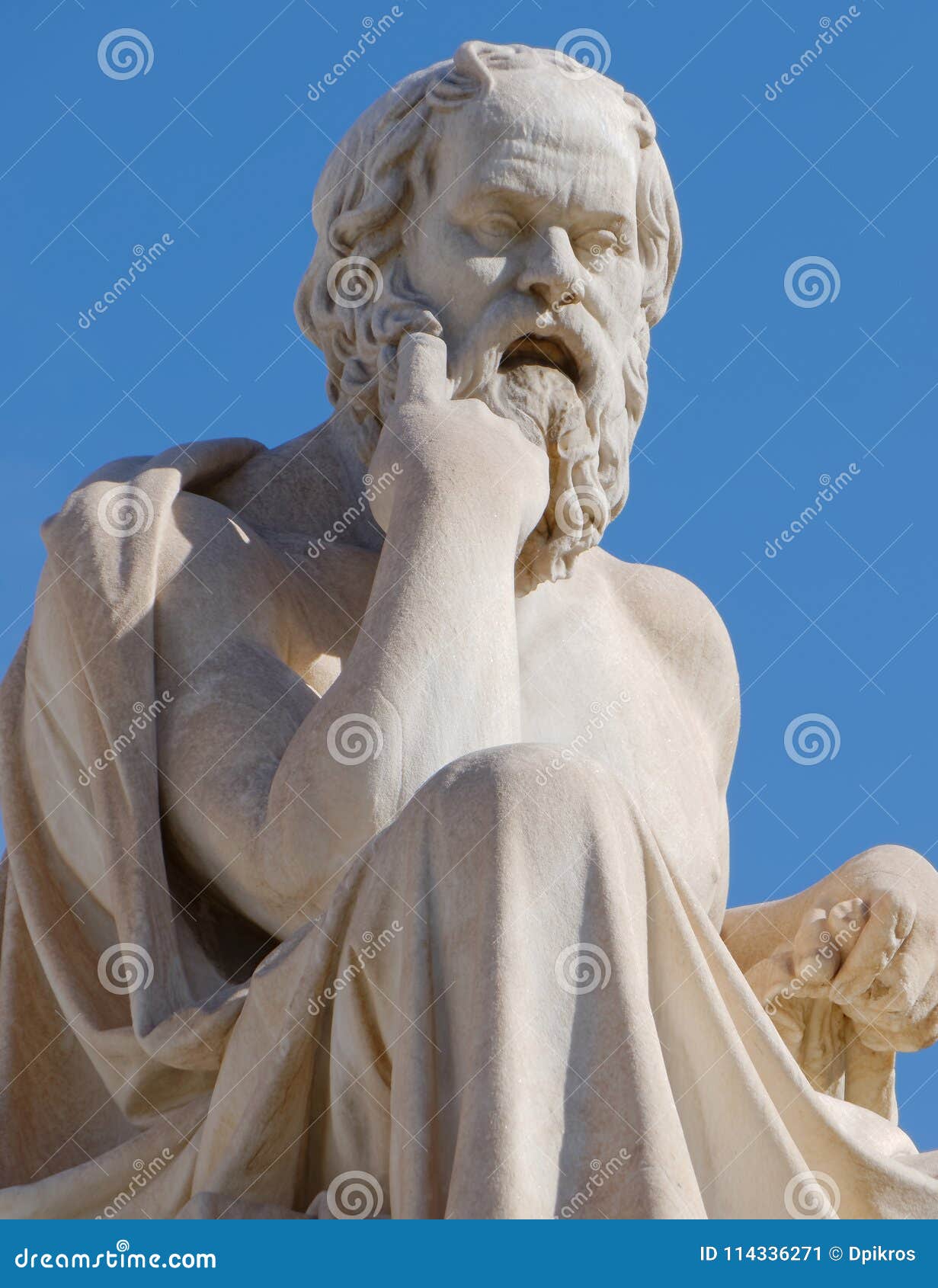 Socrates the Philosopher Statue on Blue Sky Background Stock Image ...