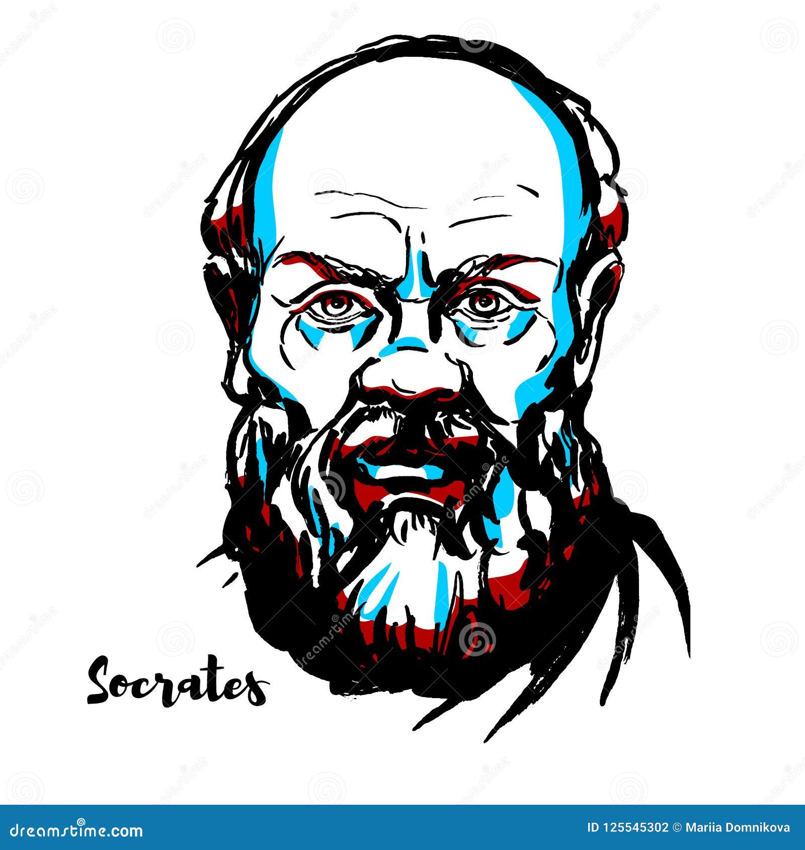 Socrates Portrait ilustração do vetor. Ilustração de ética - 125545302