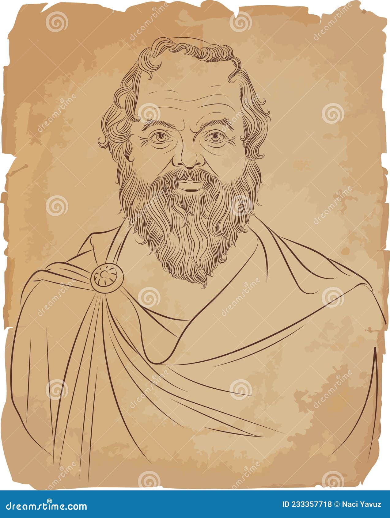 Socrates Line Art Portrait, Vector. | CartoonDealer.com #233357718