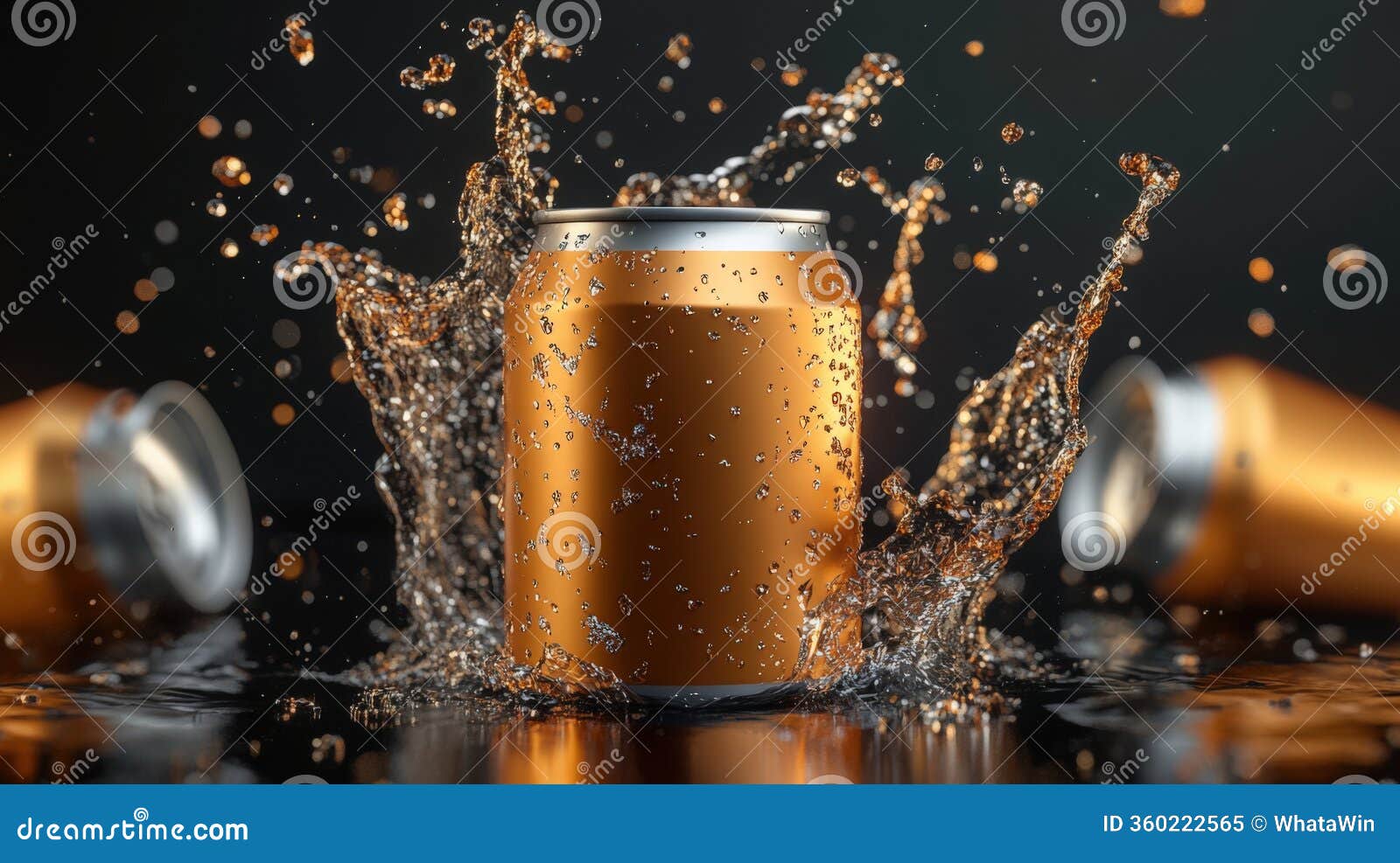 Soda or Beer Cans with Splash Mockup Stock Image - Image of simple ...
