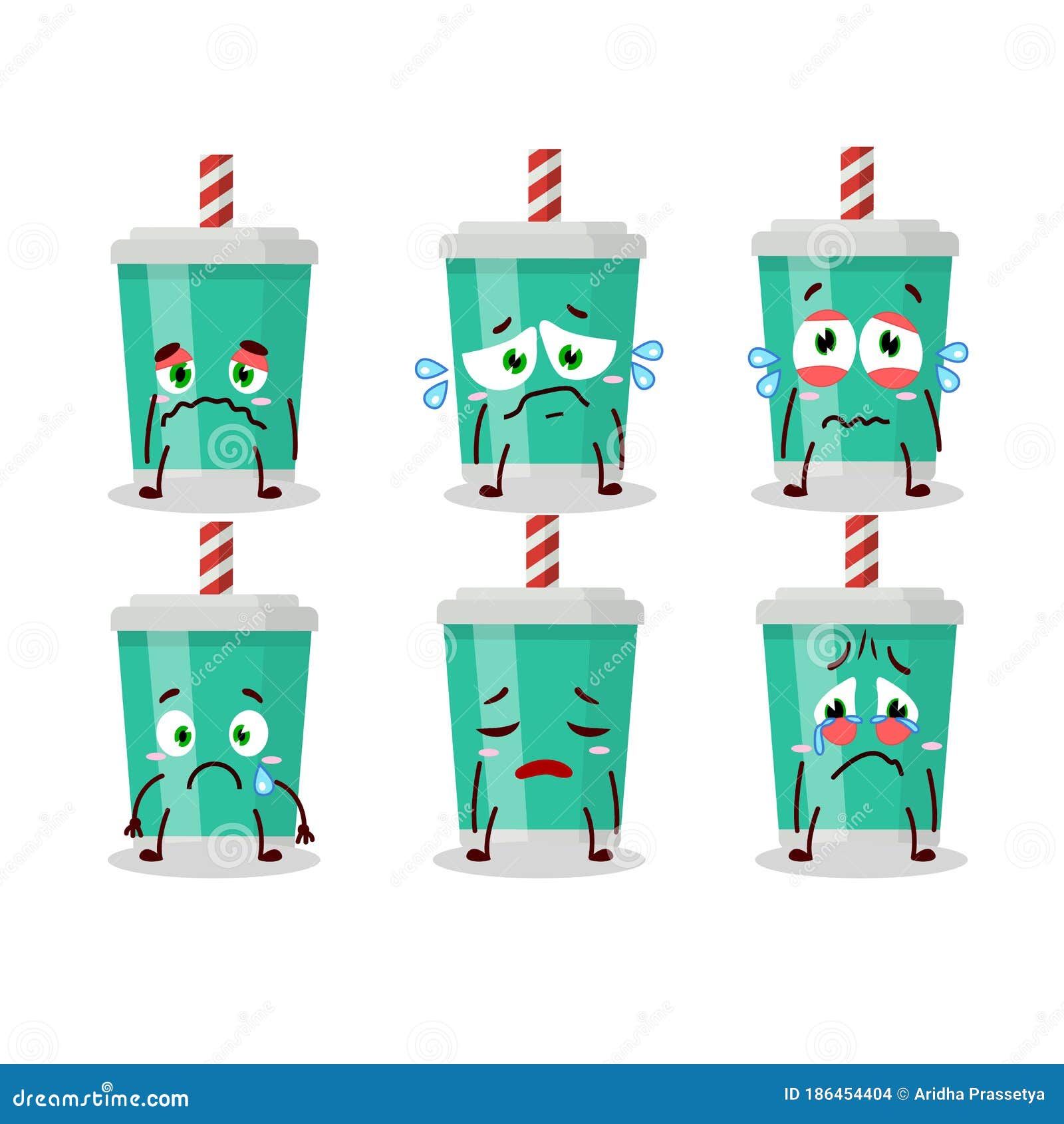 Soda Bottle Cartoon Character with Sad Expression Stock Vector ...