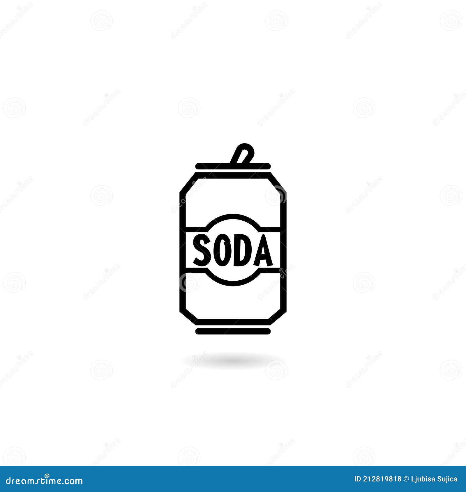 Soda can icon with shadow stock vector. Illustration of soft - 212819818