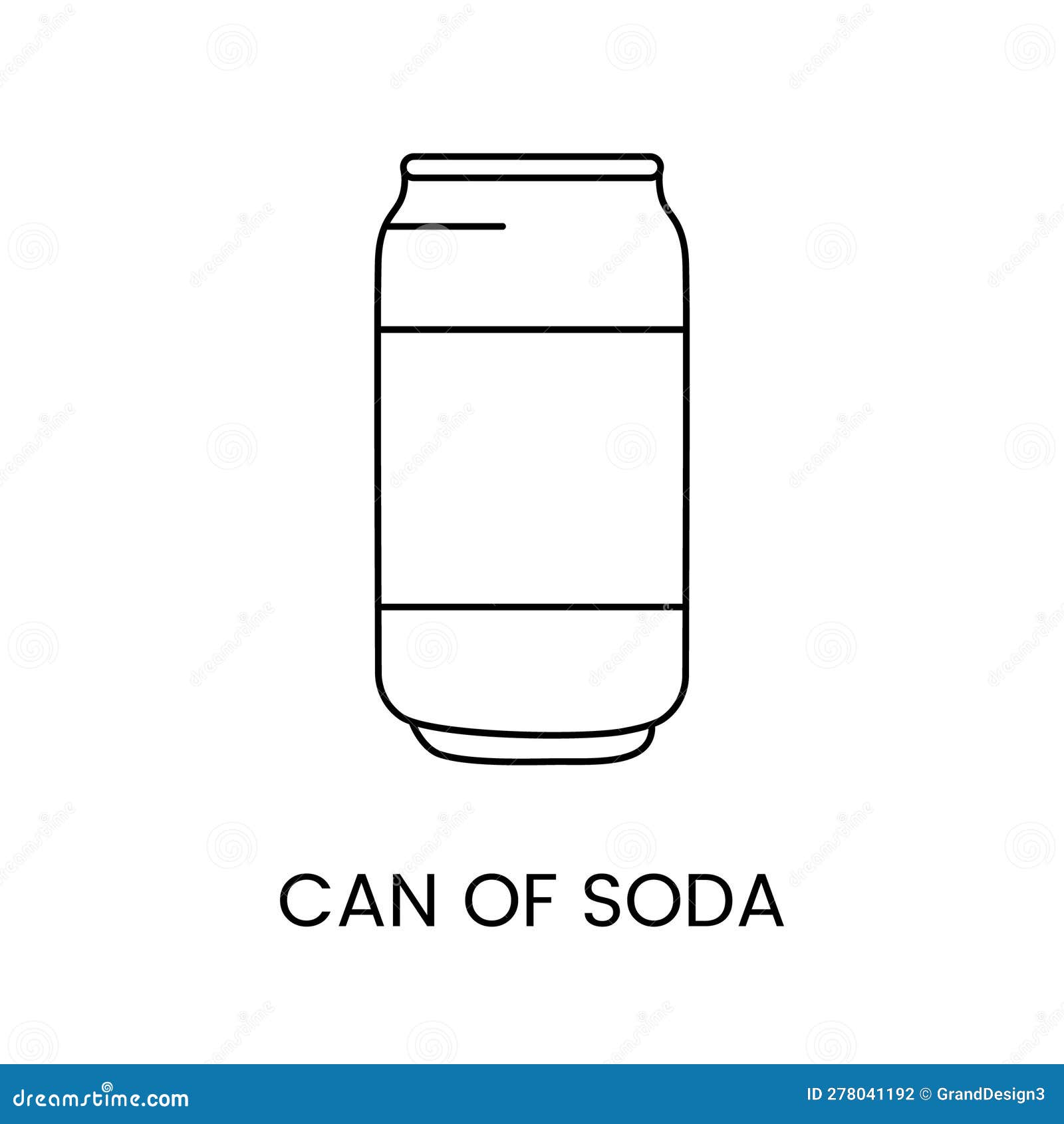 Soda Can Line Icon in Vector, Drink Illustration. Stock Vector ...